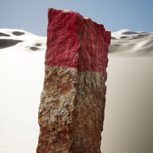 Red Tip 3D Indian Granite Fencing Pillar Model - 3d asset 3D model ...