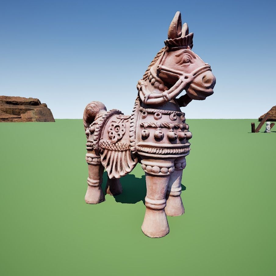 Horse Terracotta Sculpture 3d Model - Clay Horse 3D model | CGTrader