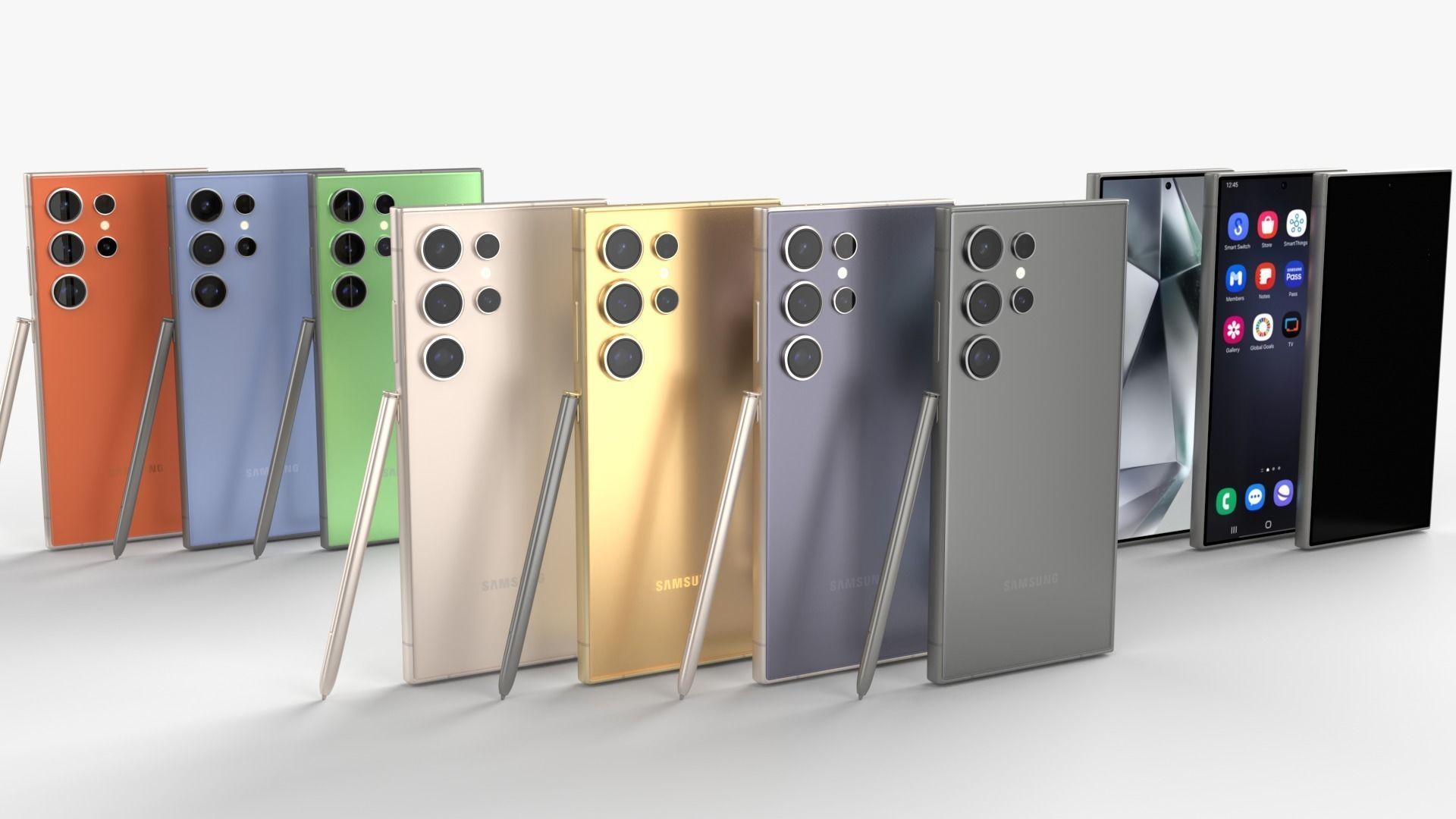 Full Collection of Samsung Galaxy s24 all versions and colors 3D model ...