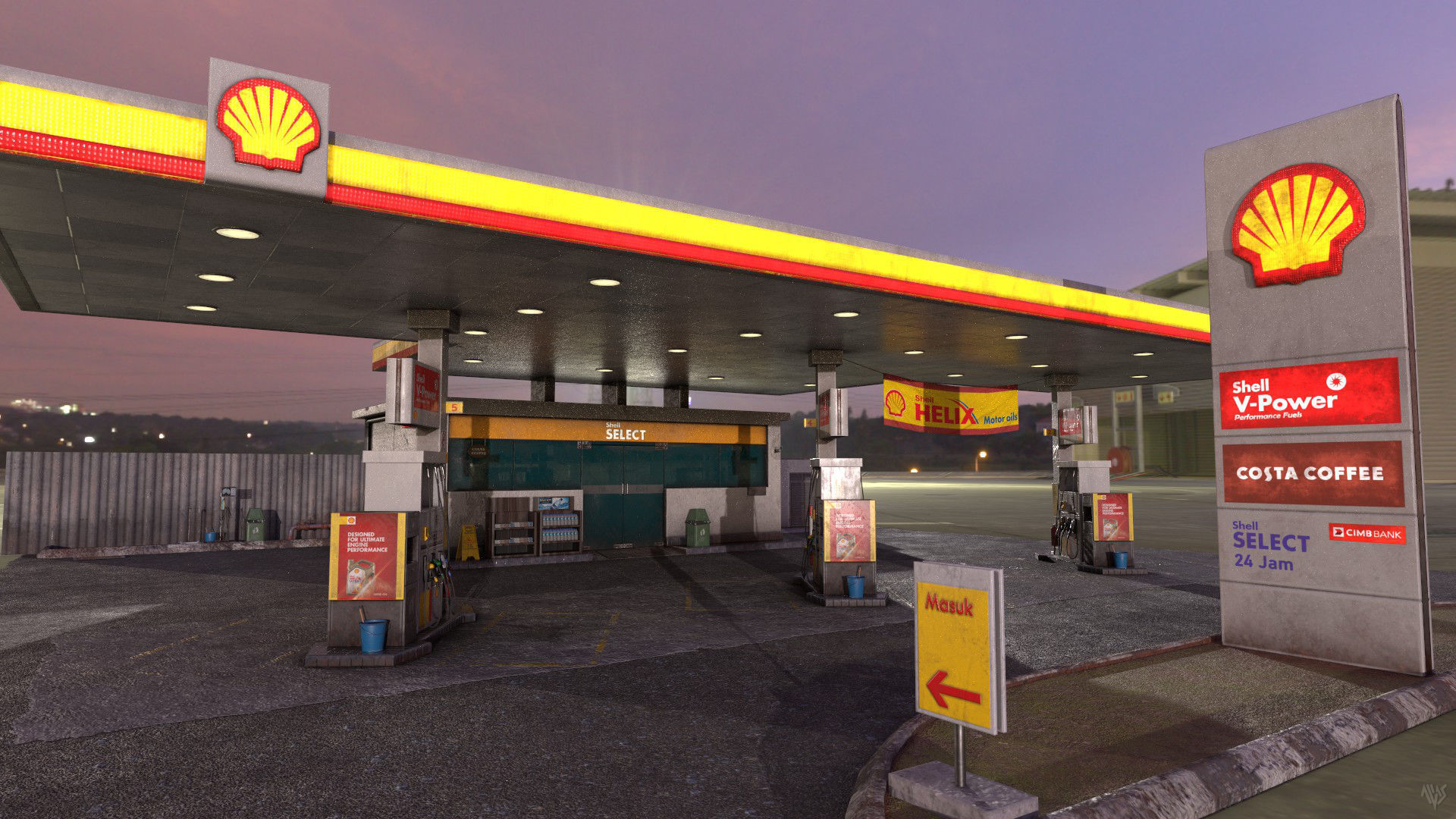 3D model Shell Fuel Station VR / AR / low-poly | CGTrader