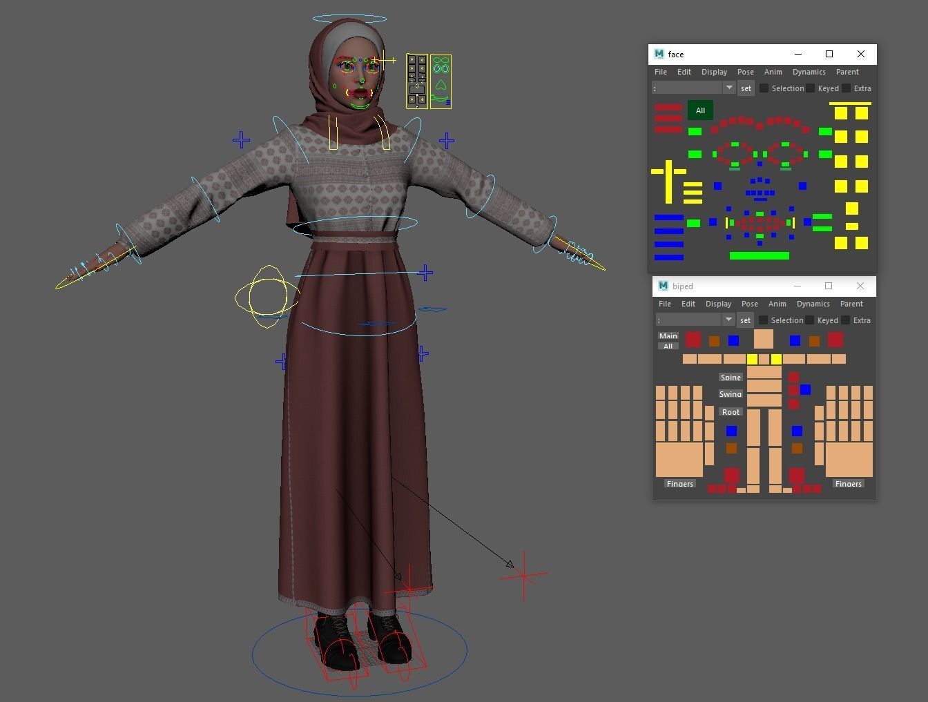 3D model Sara - Muslim Girl with Hijab with Rig VR / AR / low-poly ...