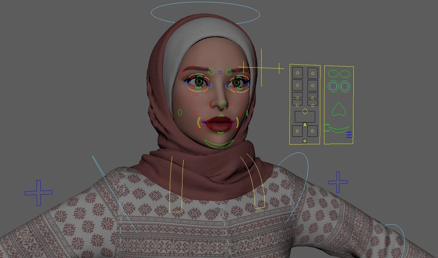 3D model Sara - Muslim Girl with Hijab with Rig VR / AR / low-poly ...