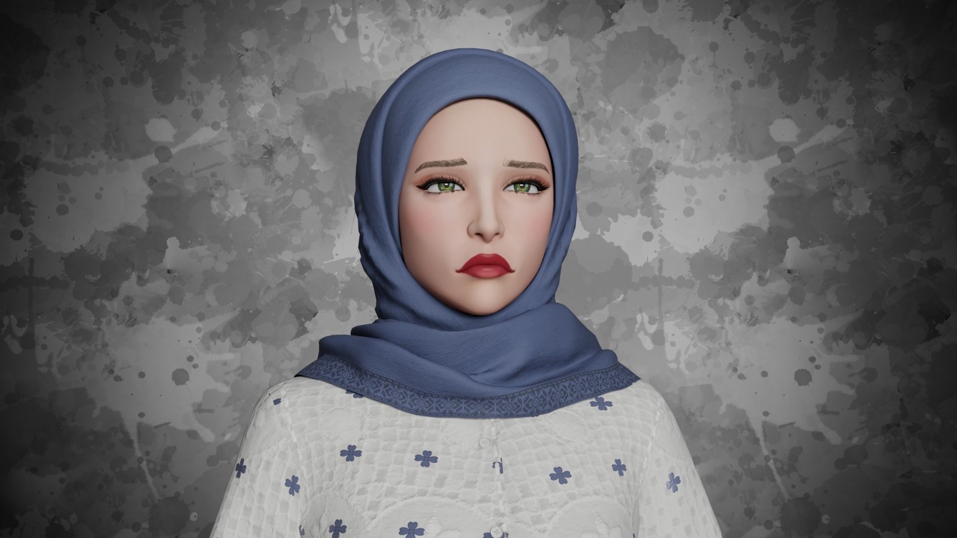 3D model Sara - Muslim Girl with Hijab with Rig VR / AR / low-poly ...