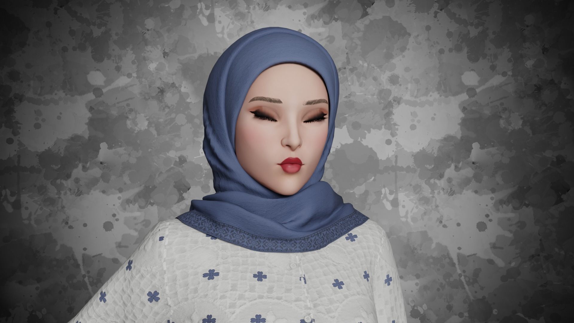 3D model Sara - Muslim Girl with Hijab with Rig VR / AR / low-poly ...