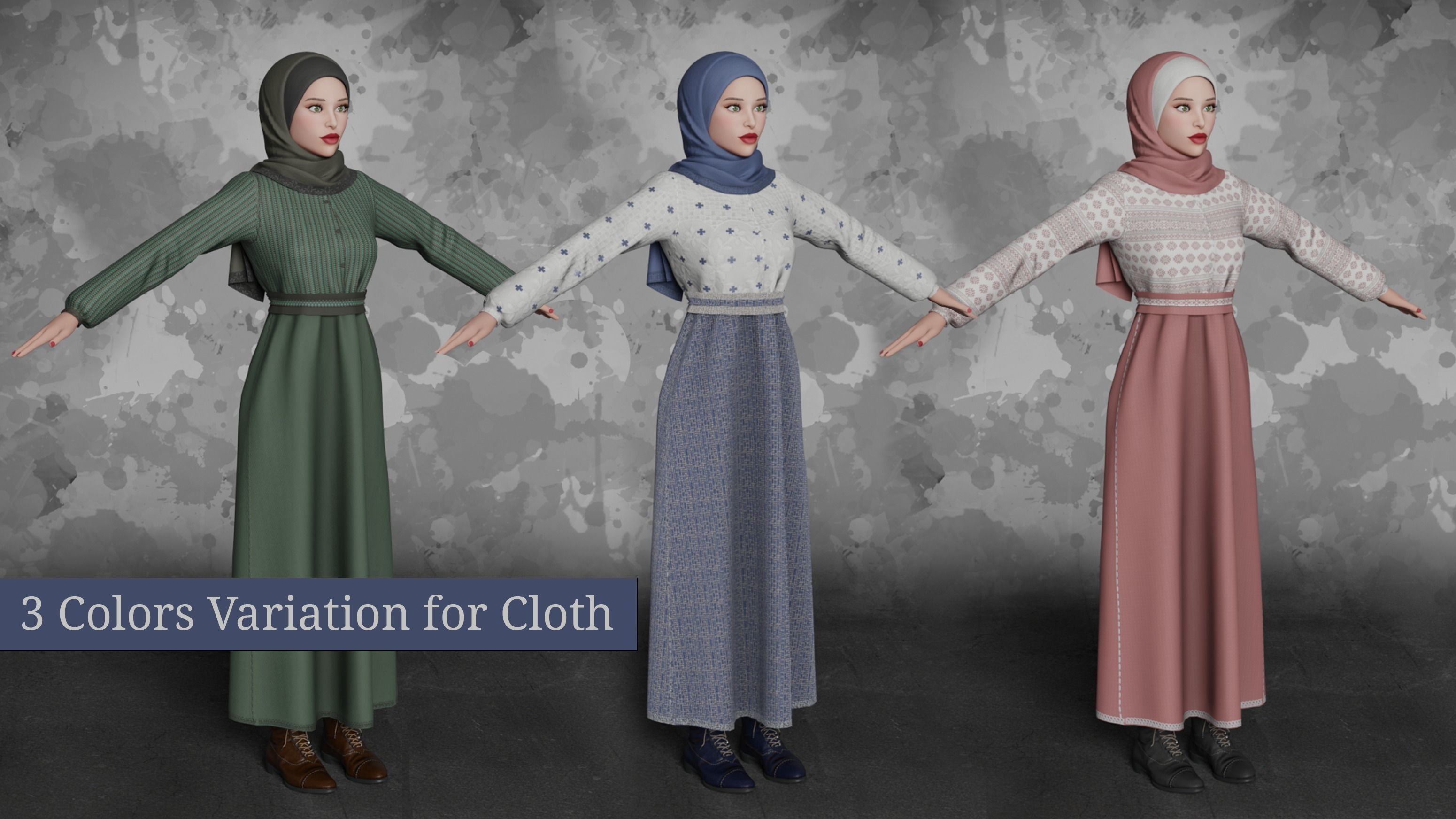 3D model Sara - Muslim Girl with Hijab with Rig VR / AR / low-poly ...
