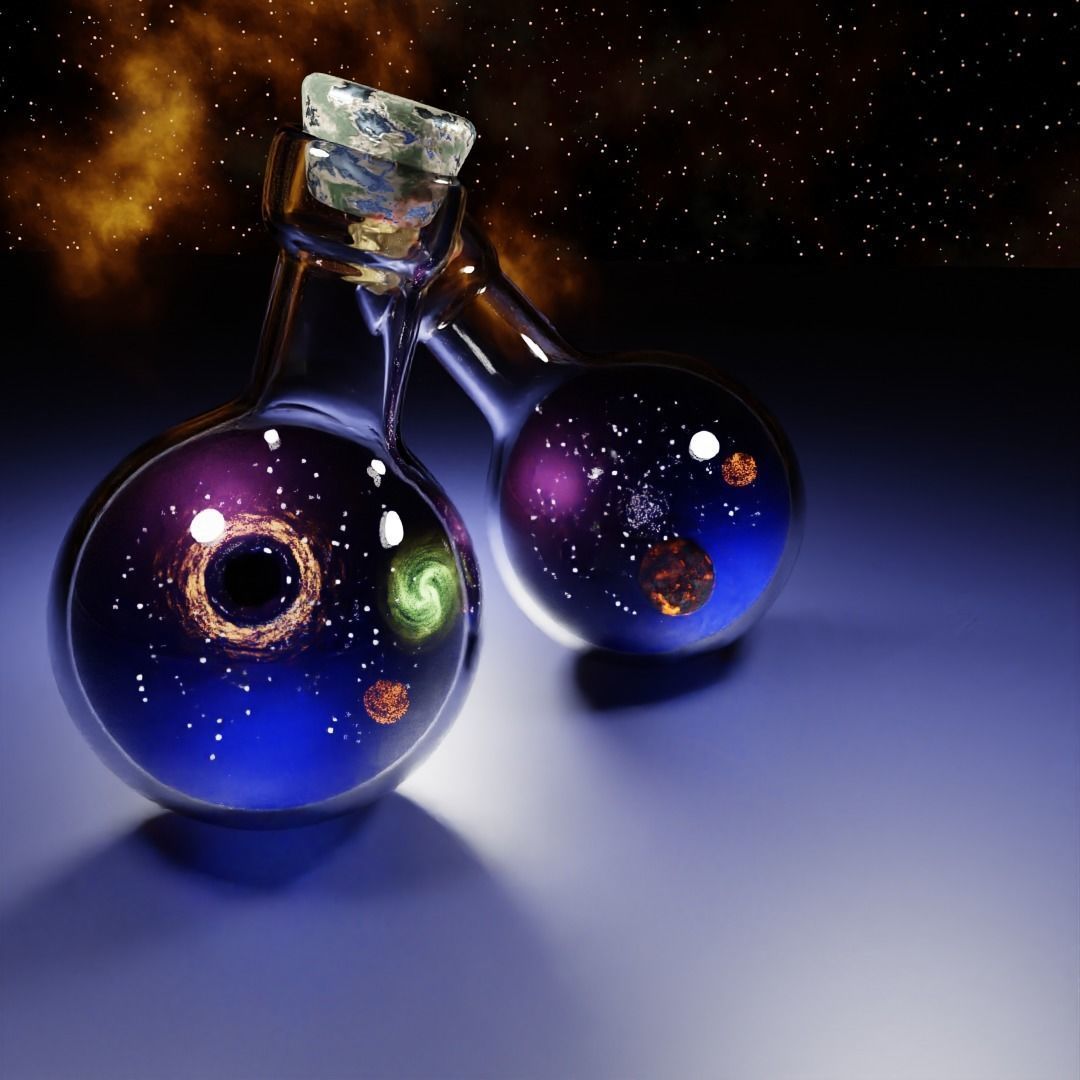 3D Glass Spacebottles 3D model animated | CGTrader