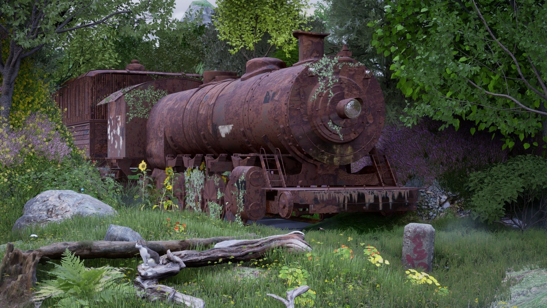 Old Train Engine 3D model animated | CGTrader