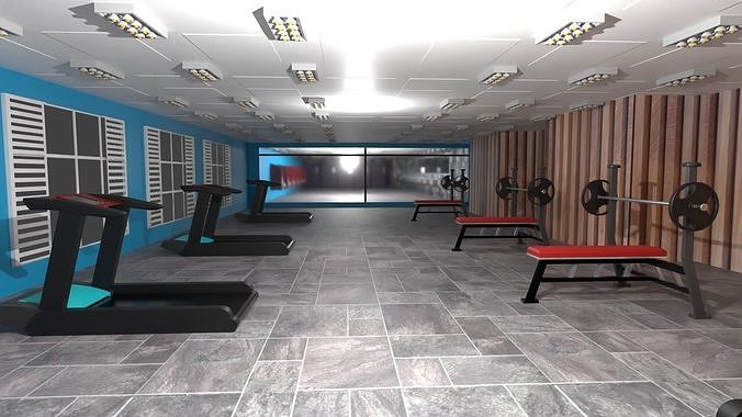 3D model Fitness hall - sports equipment VR / AR / low-poly | CGTrader