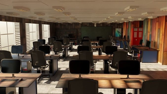3D model School Computer Classroom VR / AR / low-poly | CGTrader
