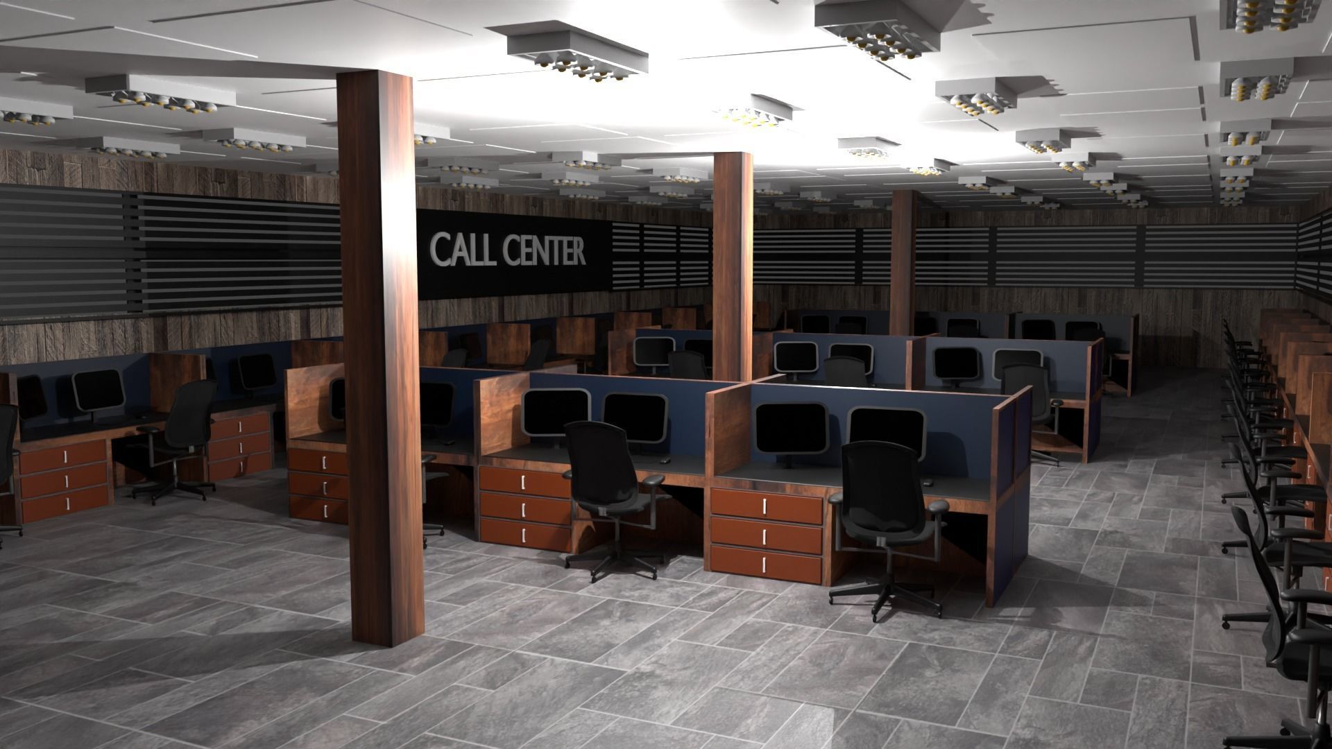 3D model Call Center Interior VR / AR / low-poly | CGTrader