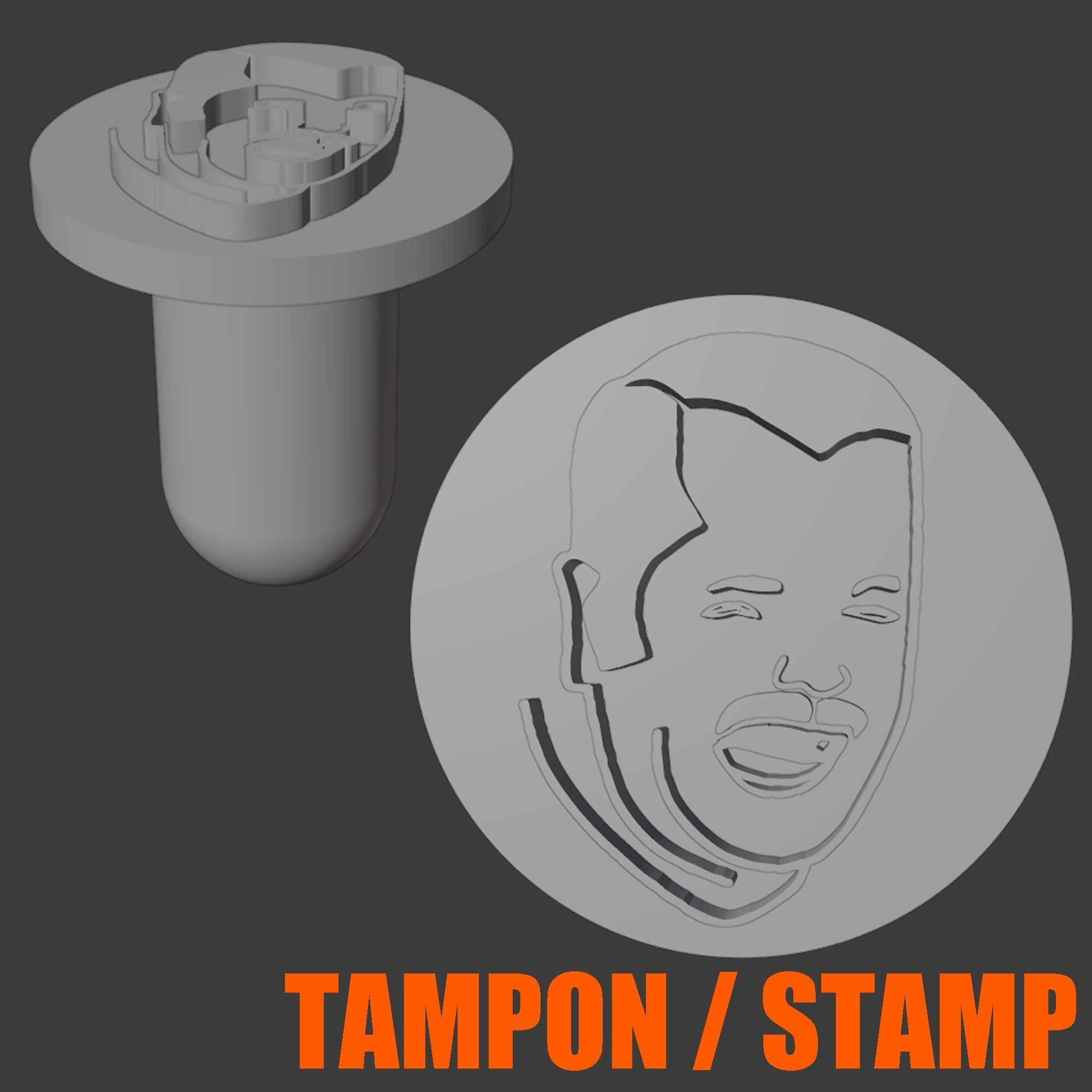 TAMPON MEME - STAMP ISSOU WITH HANDLE 3D model 3D printable | CGTrader