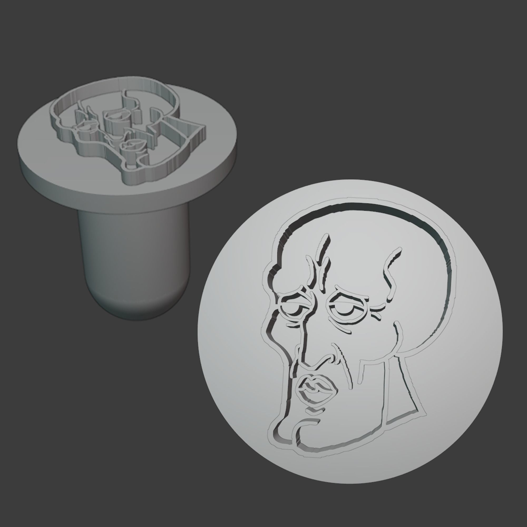 TAMPON MEME - STAMP SQUIDWARD WITH HANDLE sponge bob 3D model 3D ...