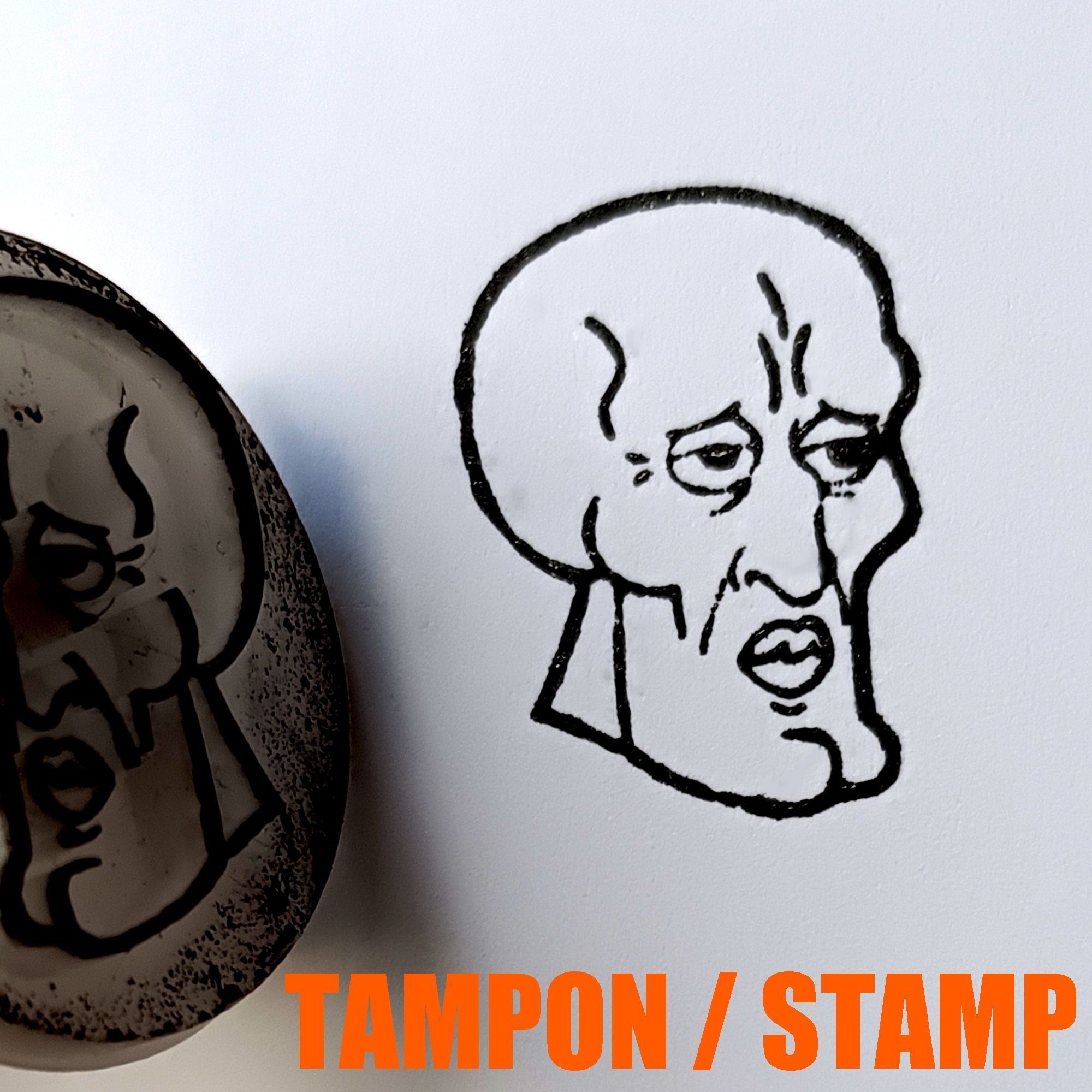 TAMPON MEME - STAMP SQUIDWARD WITH HANDLE sponge bob 3D model 3D ...
