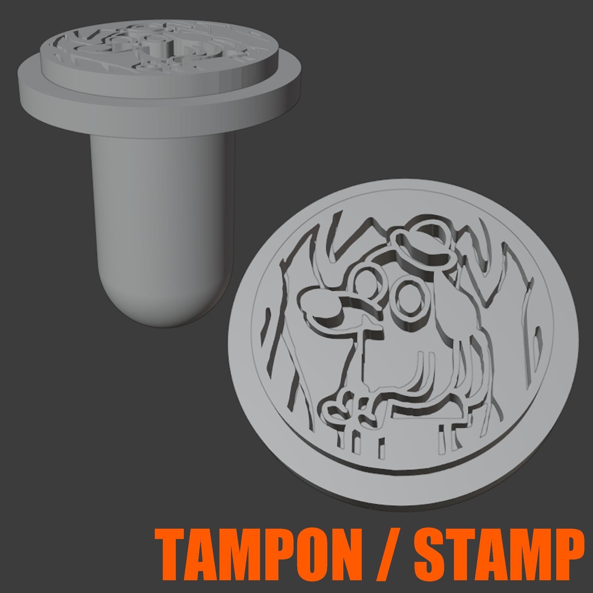 TAMPON MEME - STAMP DOG THIS IS FINE WITH HANDLE 3D model 3D printable ...