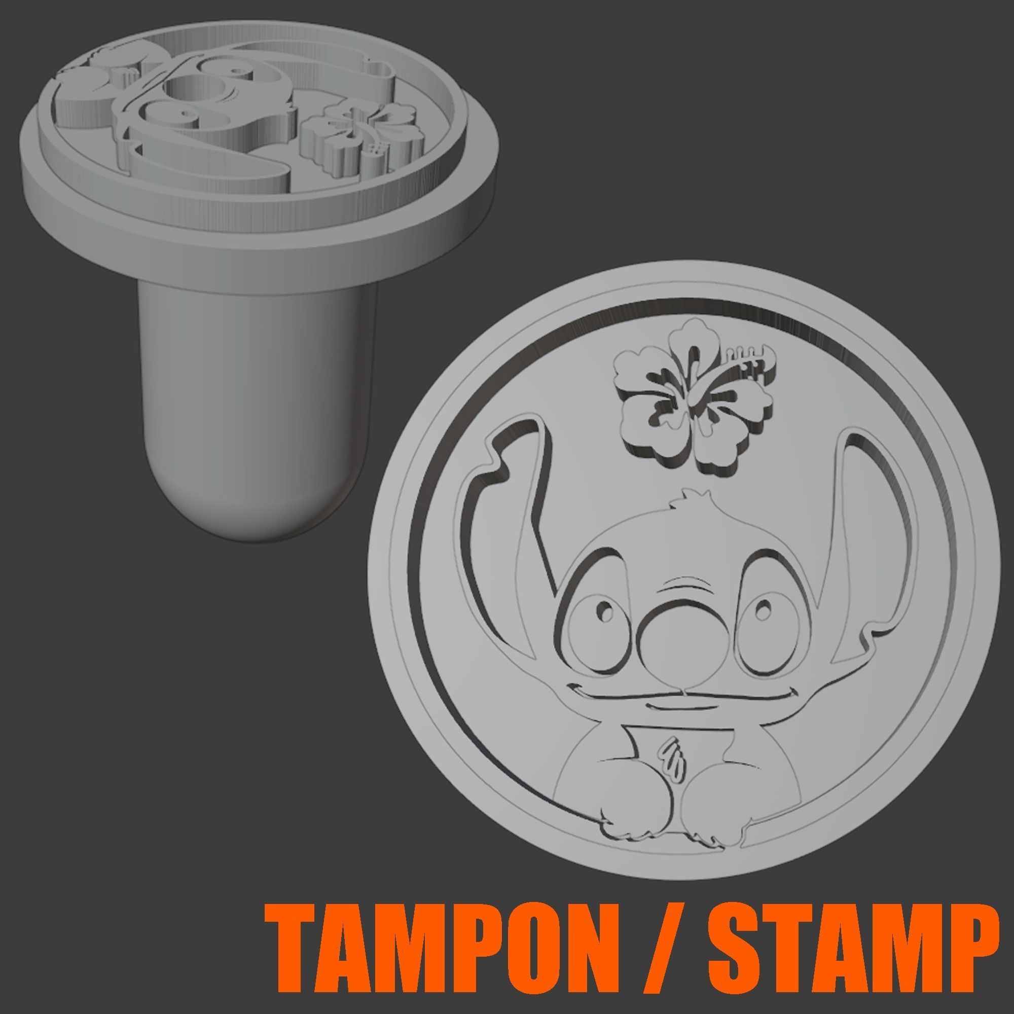 lilo stitch stamp disney character 3D model 3D printable | CGTrader