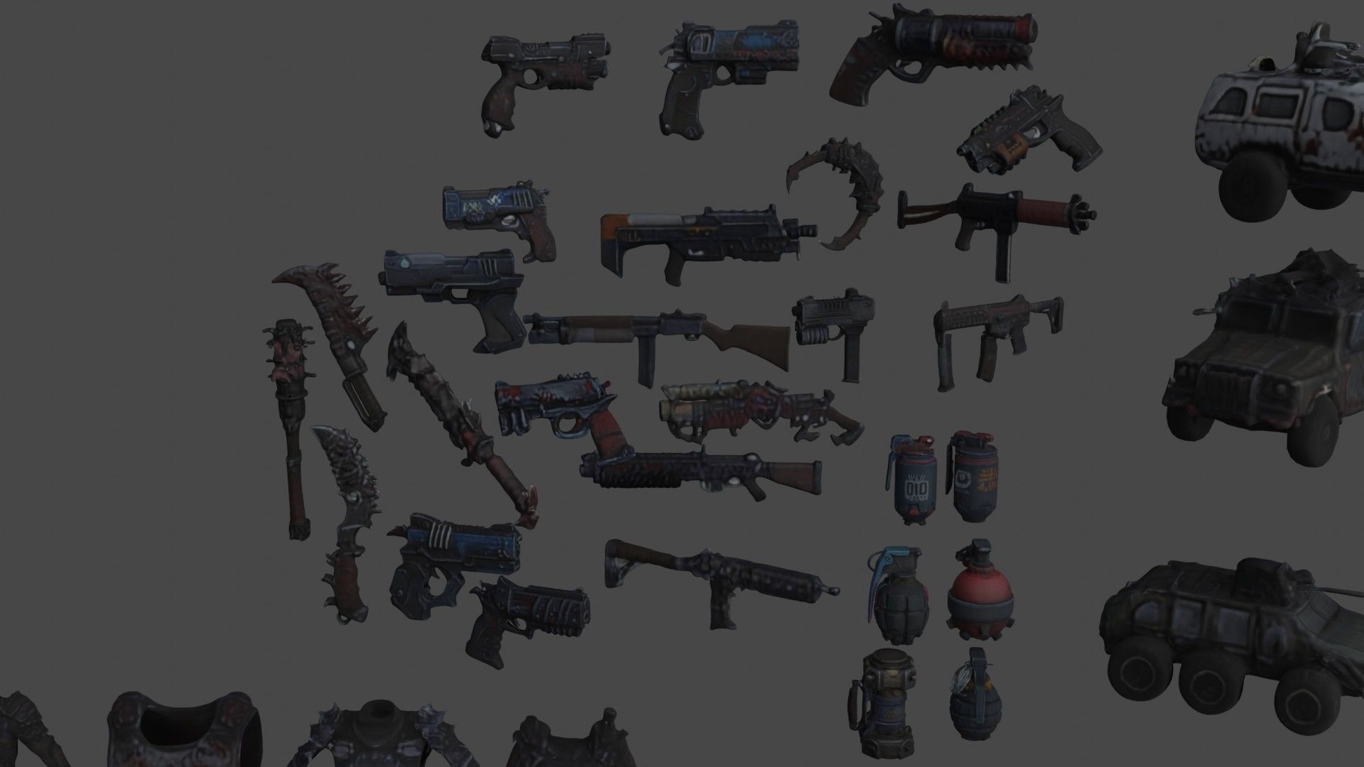 Zombie warfare pack Zombies Armor Weapons Trucks 3D model | CGTrader