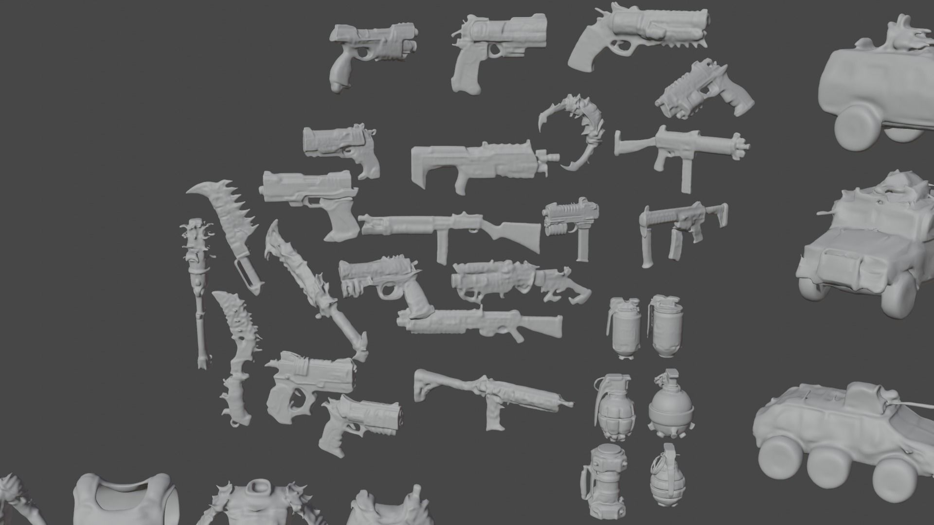 Zombie warfare pack Zombies Armor Weapons Trucks 3D model | CGTrader