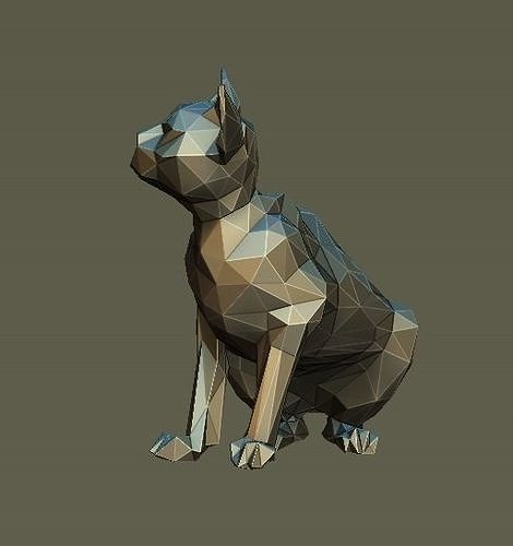 Polygon Cat free 3D model 3D printable | CGTrader