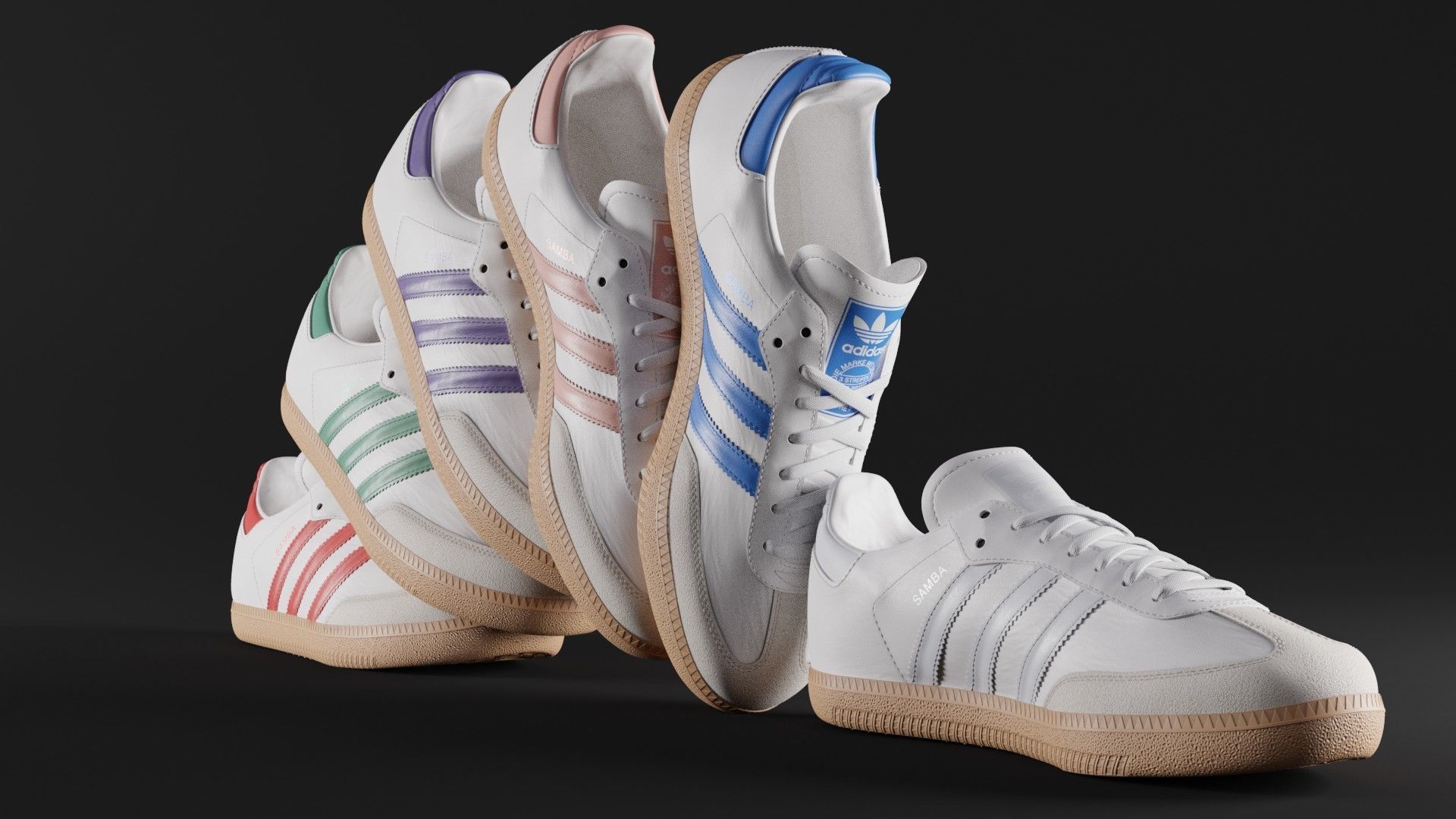 3D model Adidas Samba OG Stripes Shoe VR / AR / low-poly | CGTrader