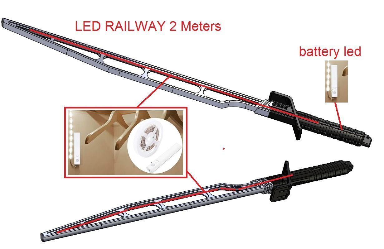 MANDO DARK SABER WITH LED LIGHTS 3D model 3D printable | CGTrader