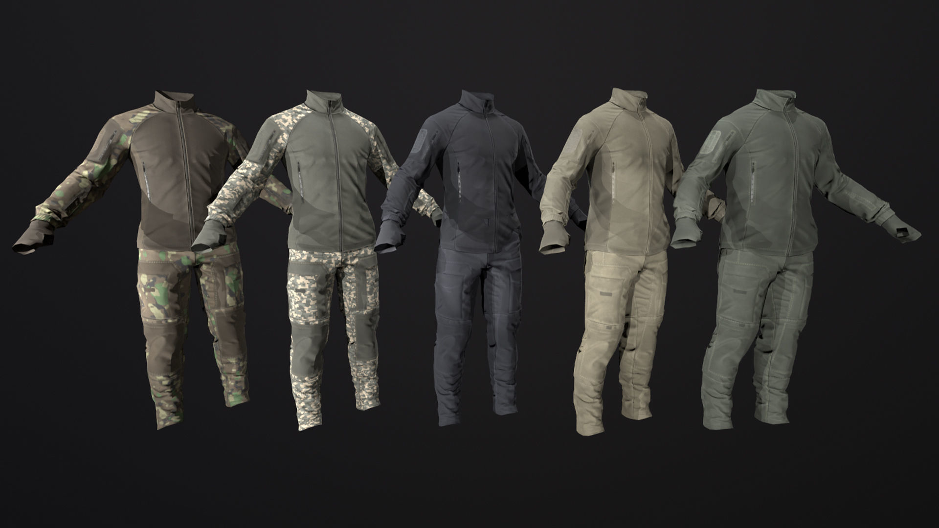 3D model Male Tactical Outfit Low-poly 3D model VR / AR / low-poly ...