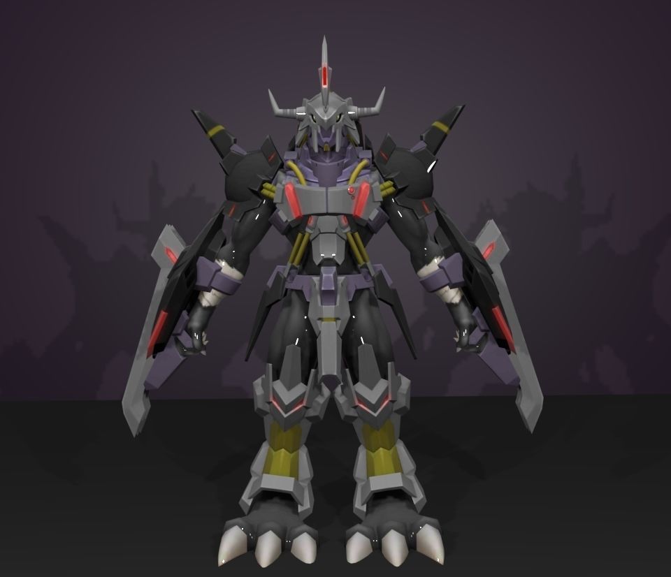 black wargreymon 3D model animated rigged | CGTrader