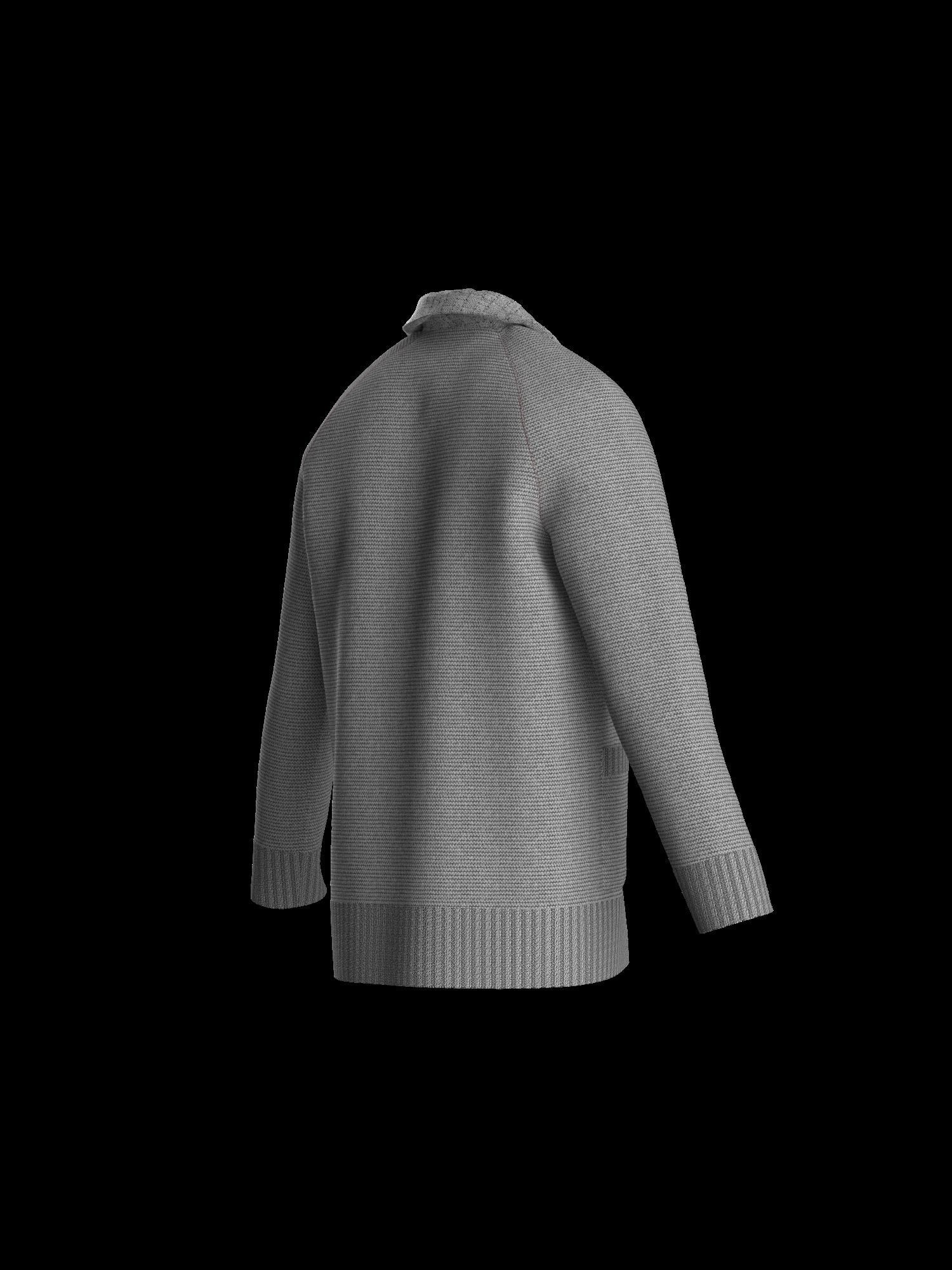 Male knit raglan cardigan 3D model animated rigged | CGTrader