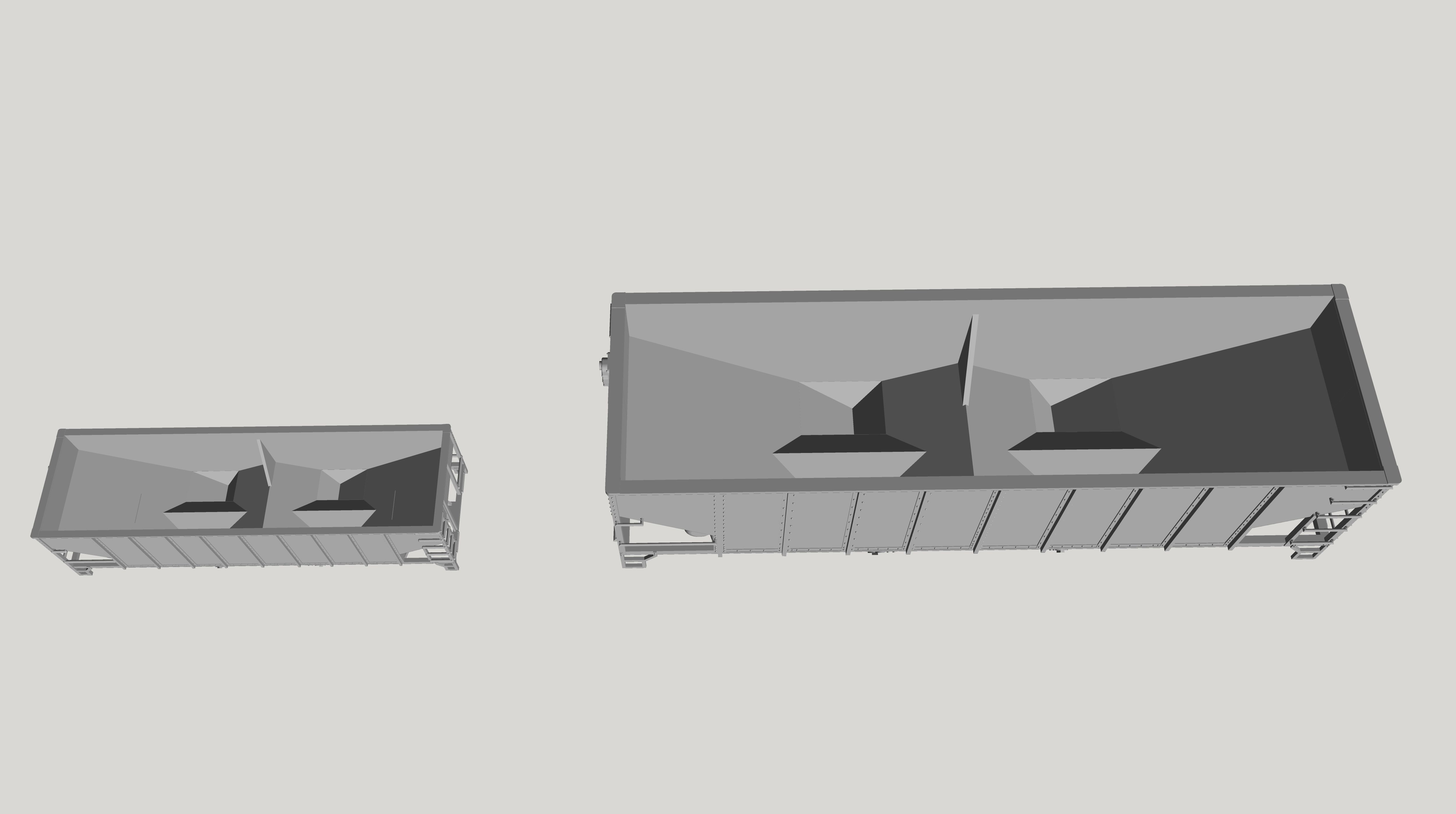 8 Panel 2 Bay Hopper in HO and N Scales 3D model 3D printable | CGTrader