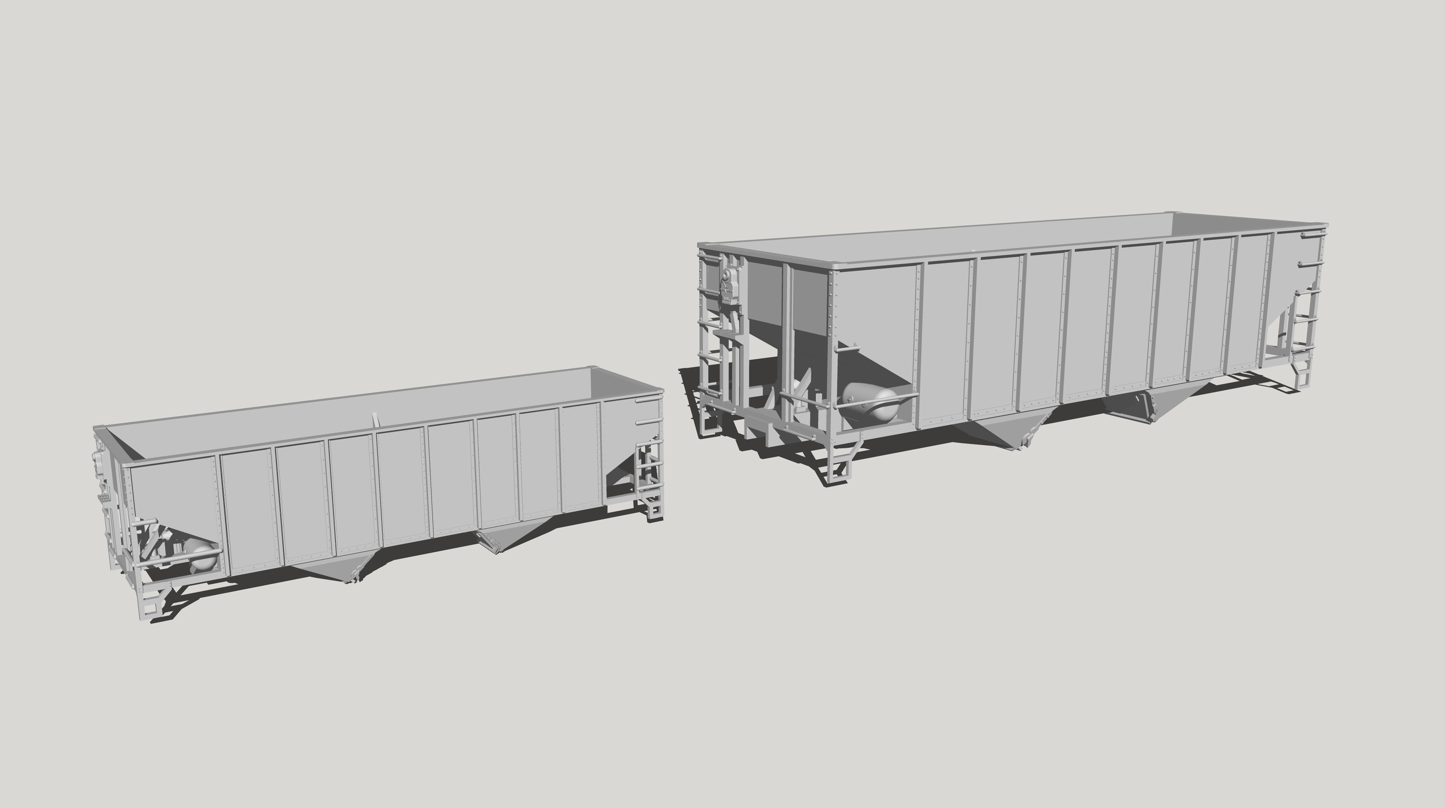 8 Panel 2 Bay Hopper in HO and N Scales 3D model 3D printable | CGTrader