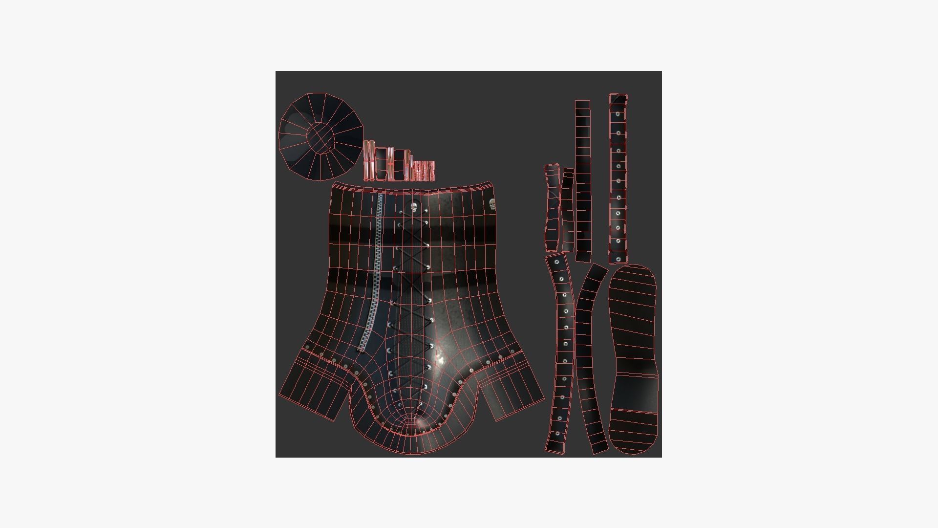 3D model Gothic Girl Outfit A01 - Character Clothing Design VR / AR ...