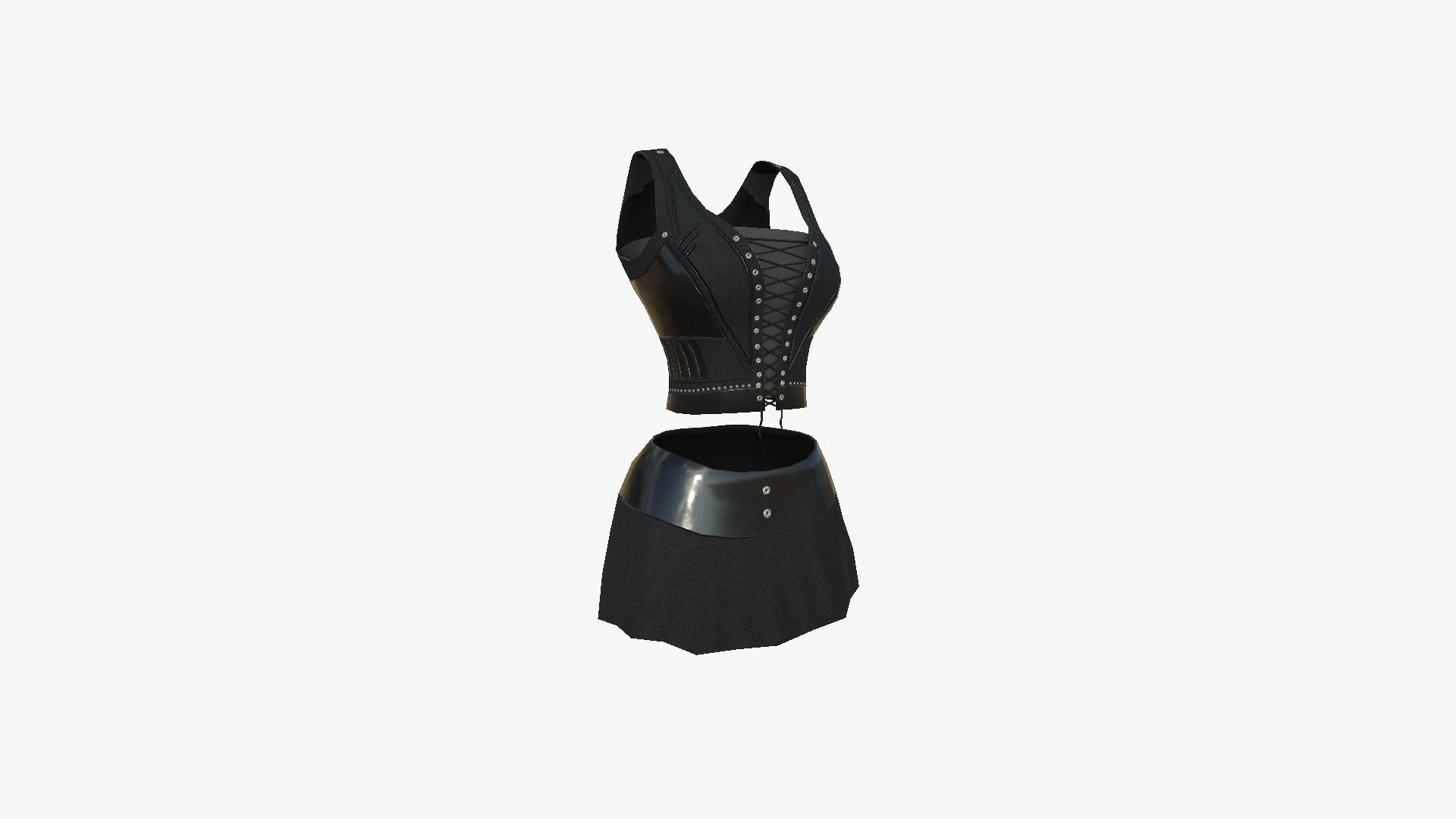 3D model Gothic Girl Outfit A01 - Character Clothing Design VR / AR ...