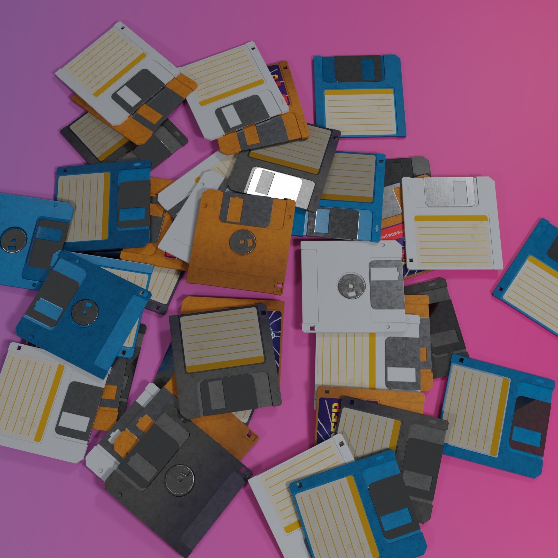 3D model floppy disk vintage VR / AR / low-poly | CGTrader