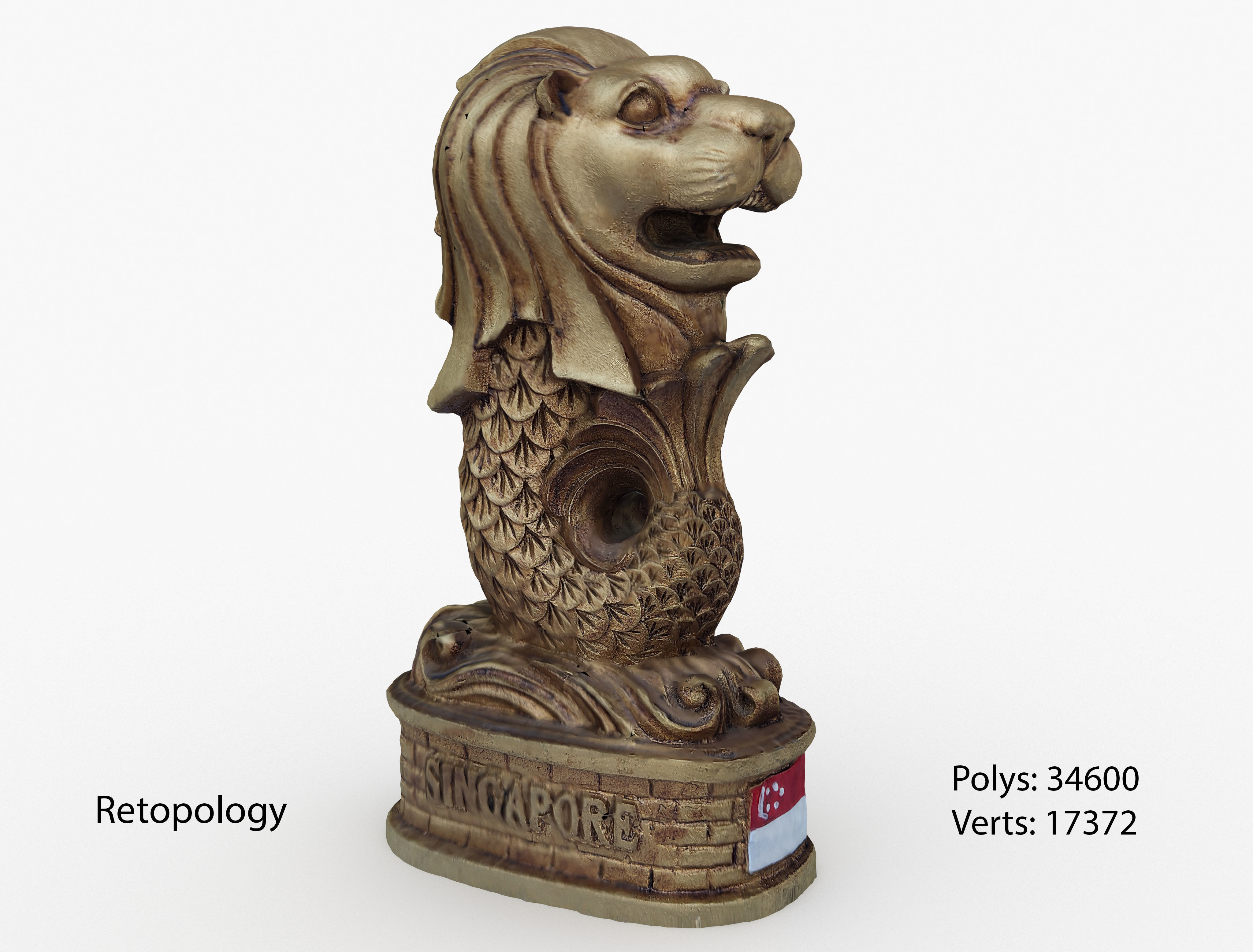 Merlion Figurine 3D model | CGTrader