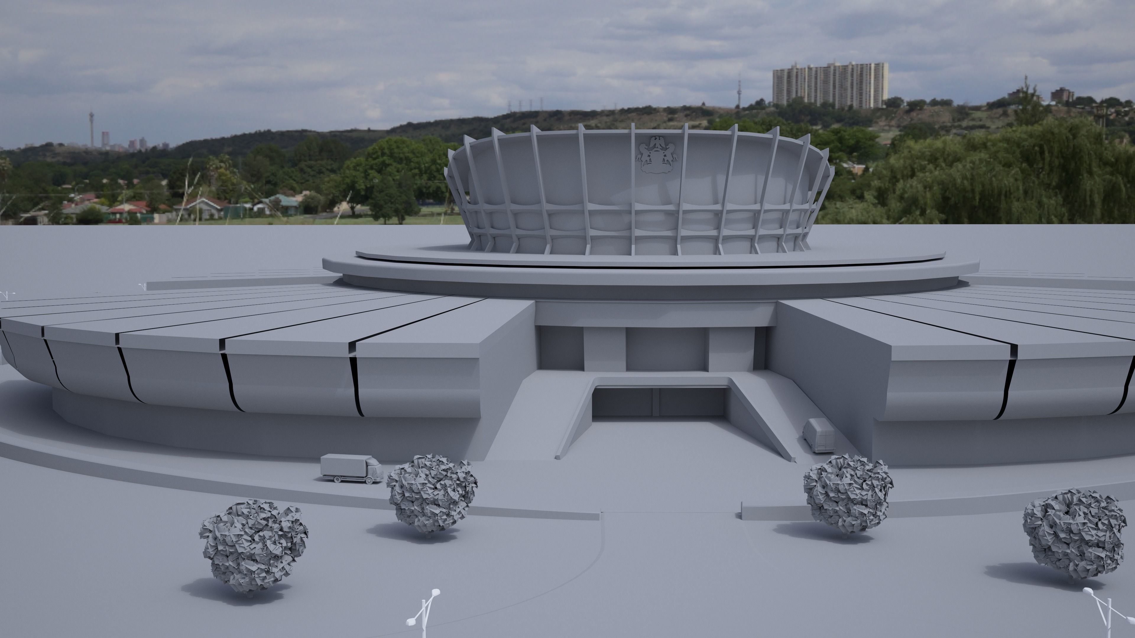 National Theatre Lagos 3D model | CGTrader
