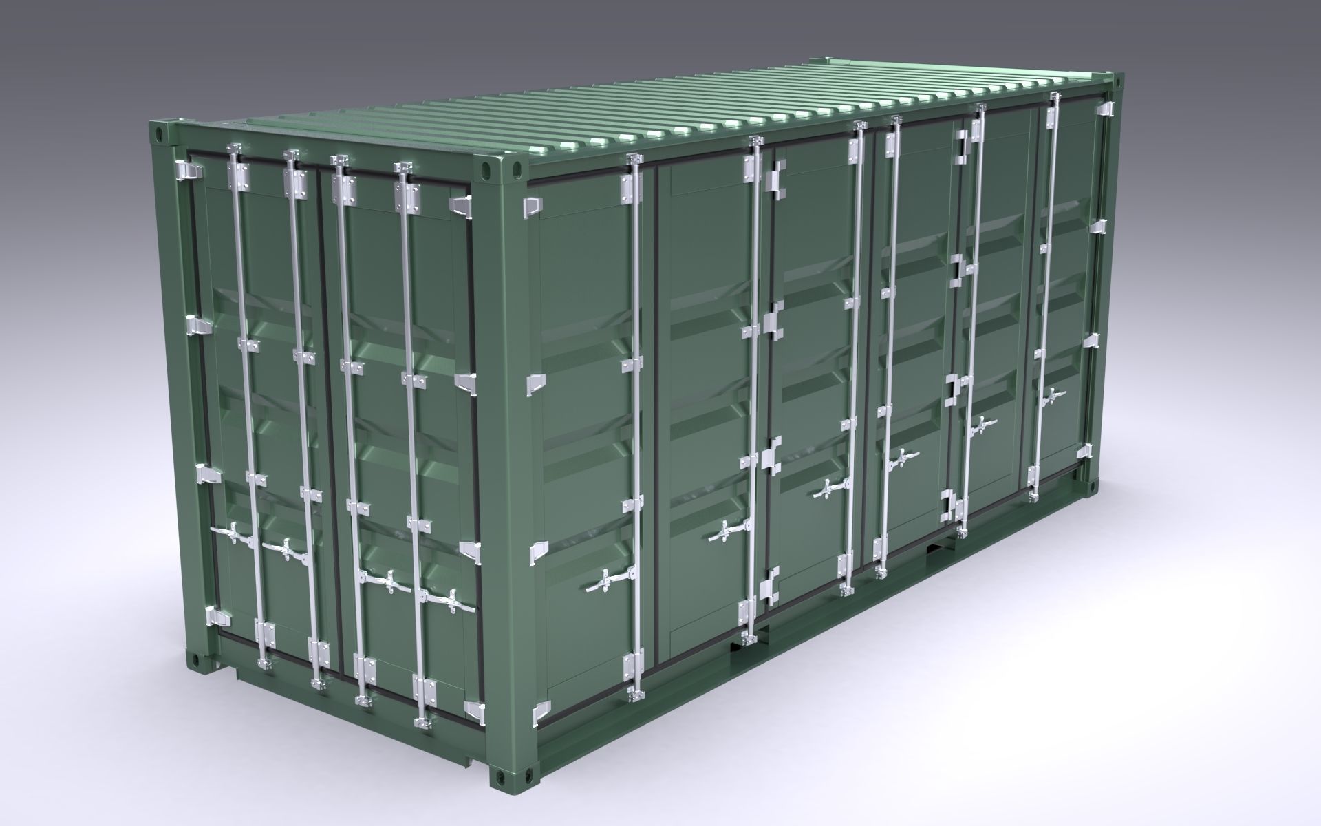 20-foot High Cube Container All Side Access 3D model 3D printable ...