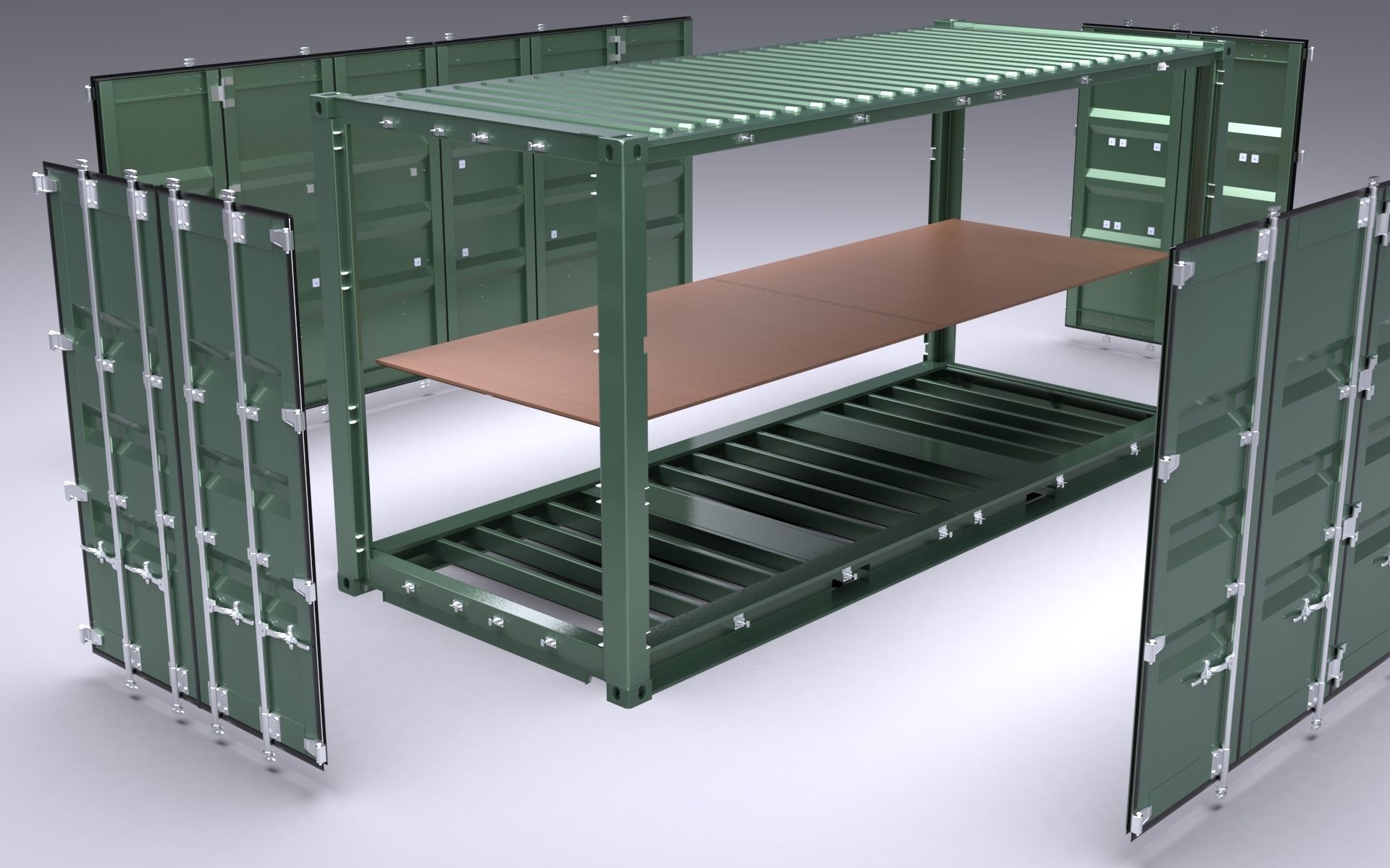 20-foot High Cube Container All Side Access 3D model 3D printable ...