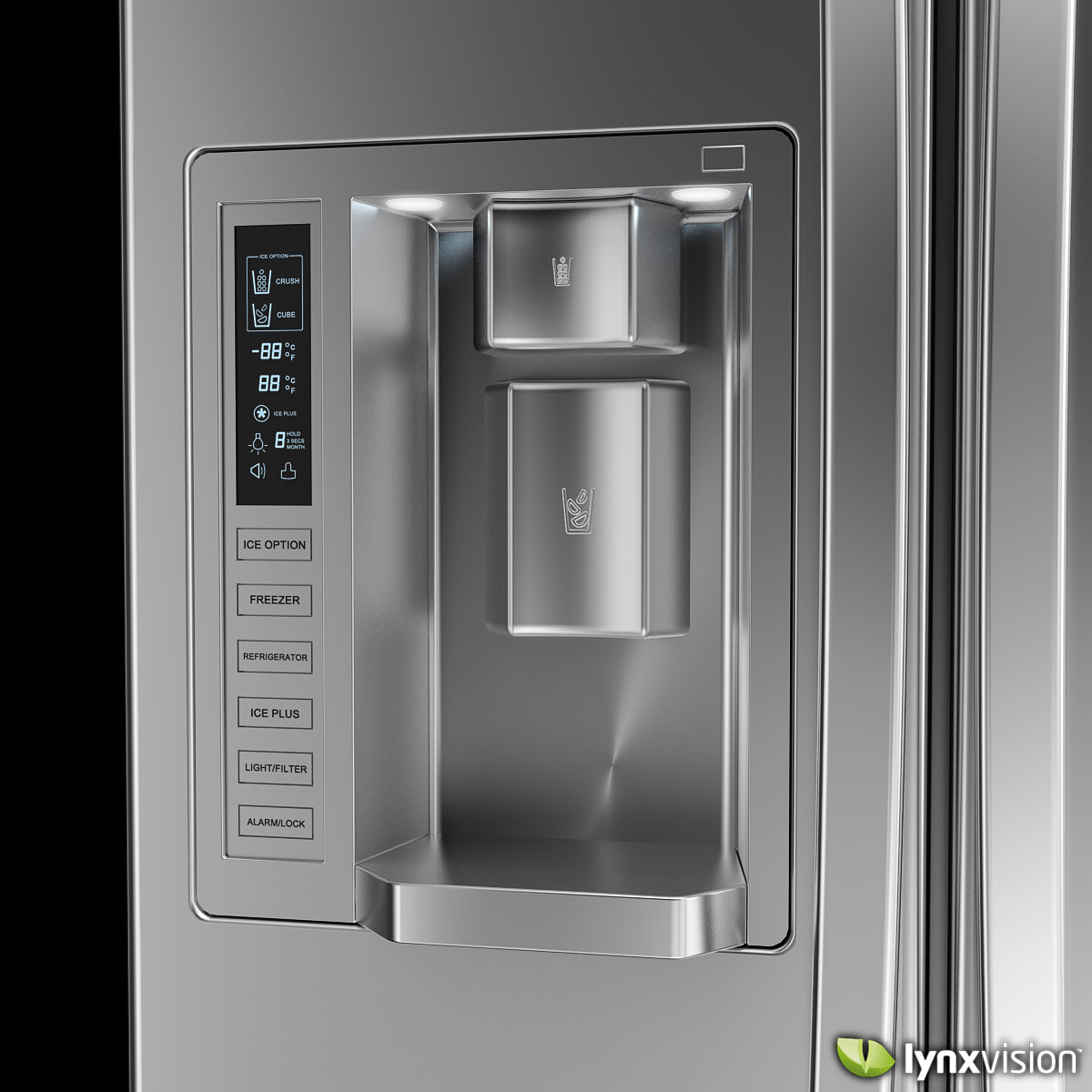 LG Side-by-Side Refrigerator 3D Model MAX OBJ FBX | CGTrader.com
