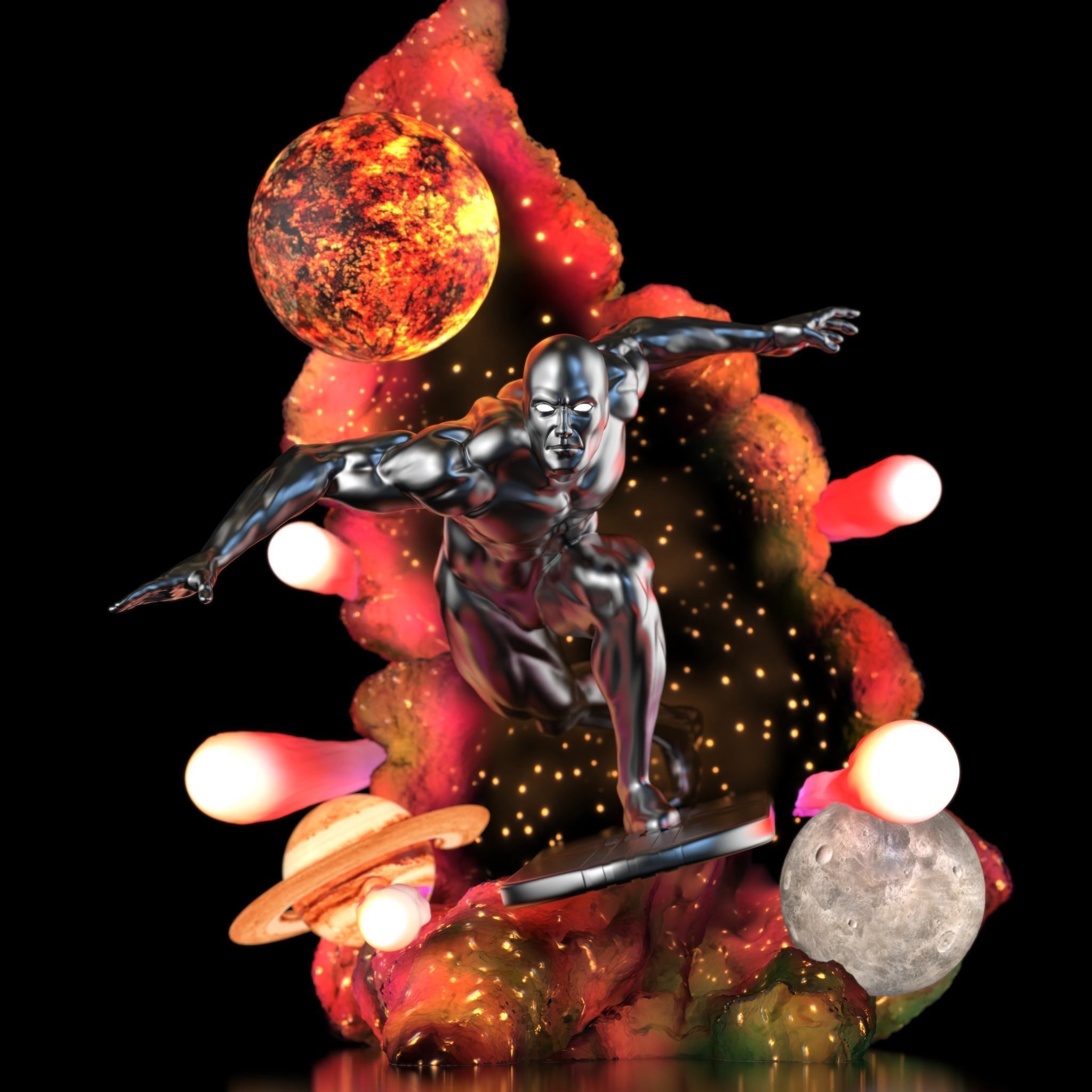 SILVER SURFER STL 3D model 3D printable | CGTrader