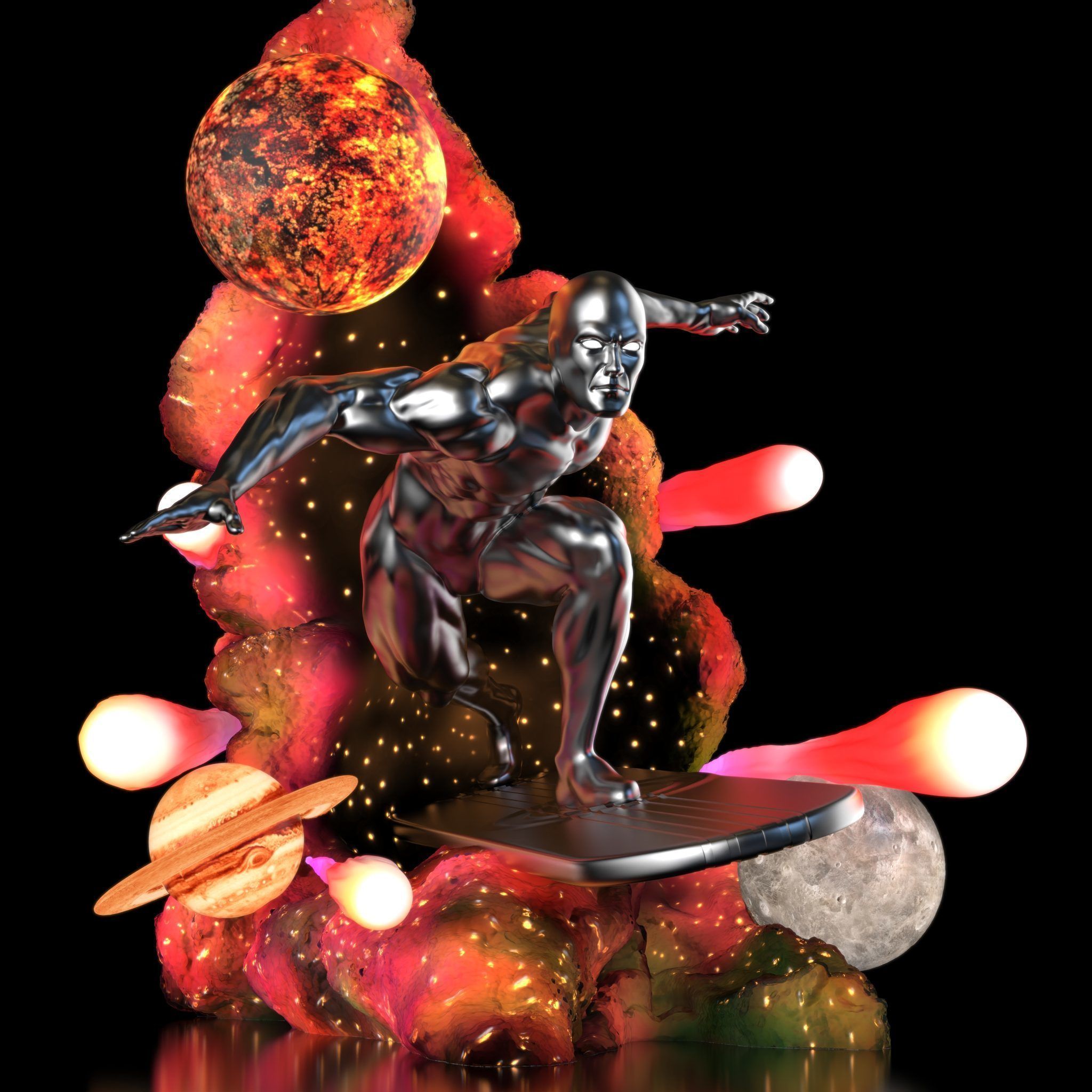 SILVER SURFER STL 3D model 3D printable | CGTrader