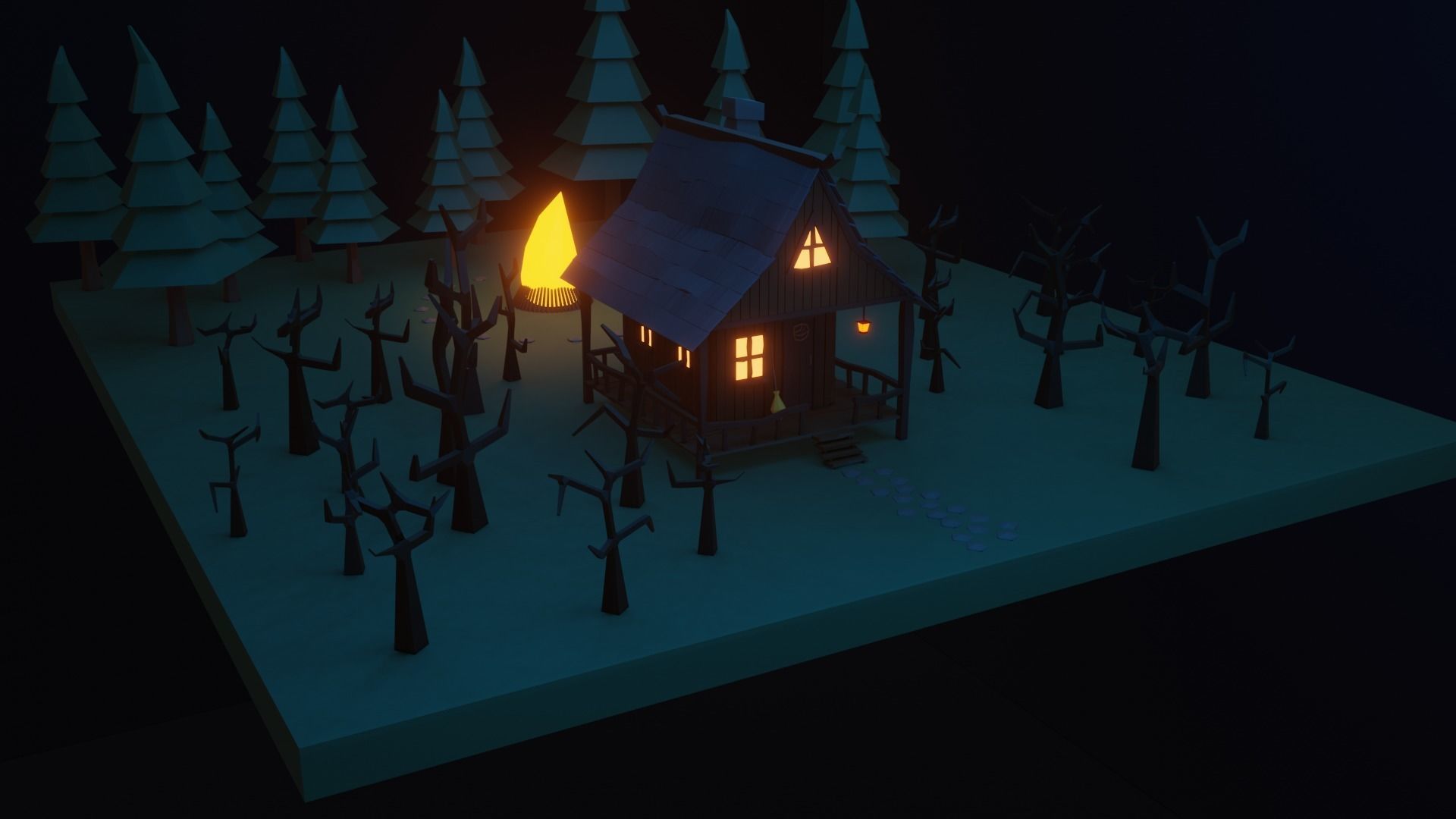 3D model Low Poly Witch Cabin VR / AR / low-poly | CGTrader