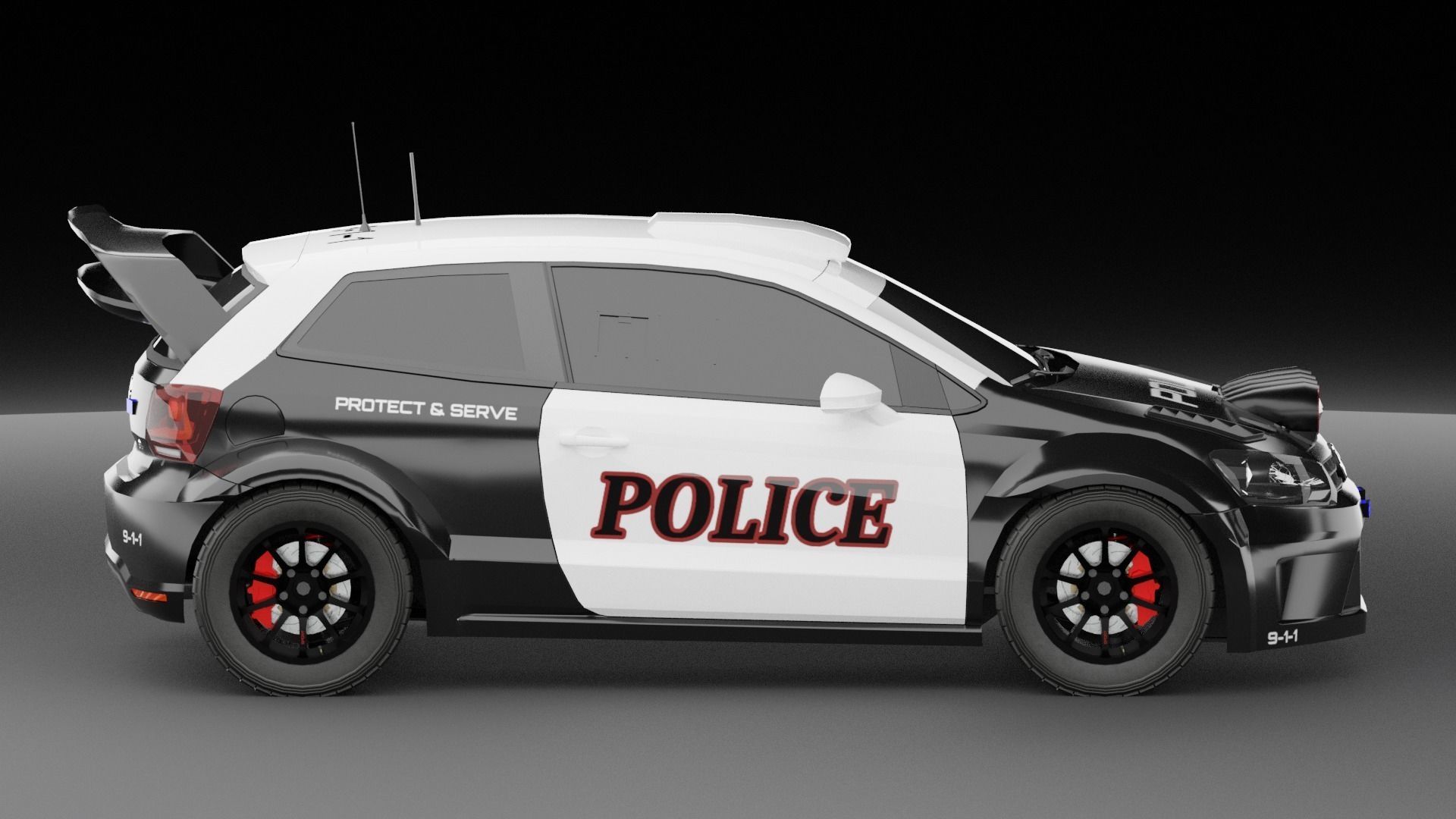 3D model PBR Police Volkswagen Polo WRC Custom Livery 3d Model VR / AR ...