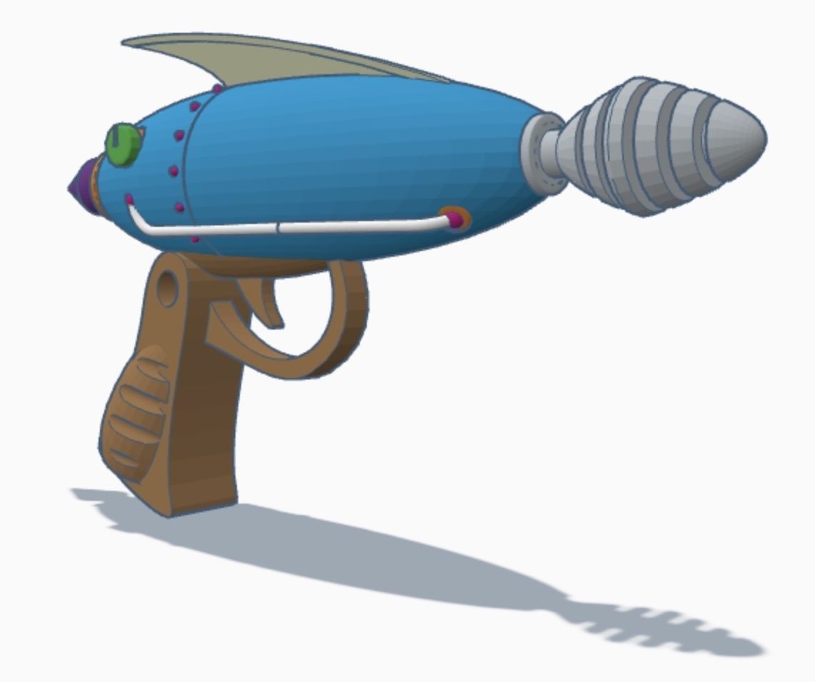 Atomic Age Ray Gun - V8 3D model 3D printable | CGTrader