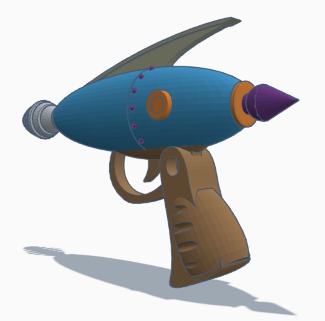 Atomic Age Ray Gun - V8 3D model 3D printable | CGTrader
