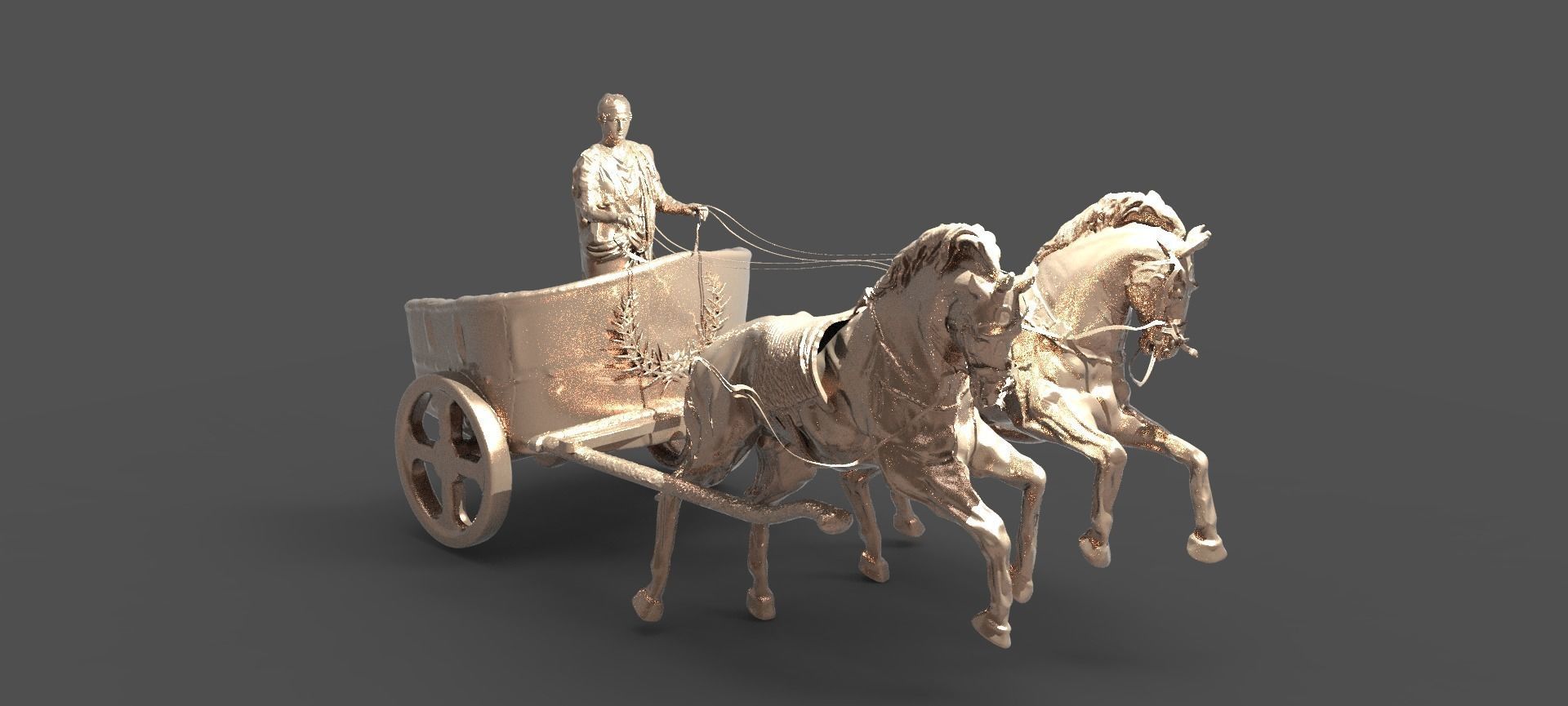 Chariot horses 2 3D model | CGTrader