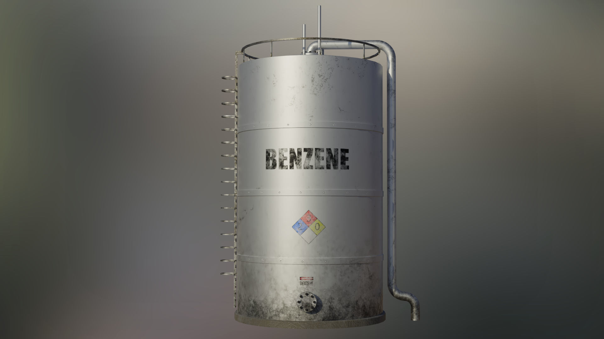 Industrial benzene storage tank 3D model | CGTrader