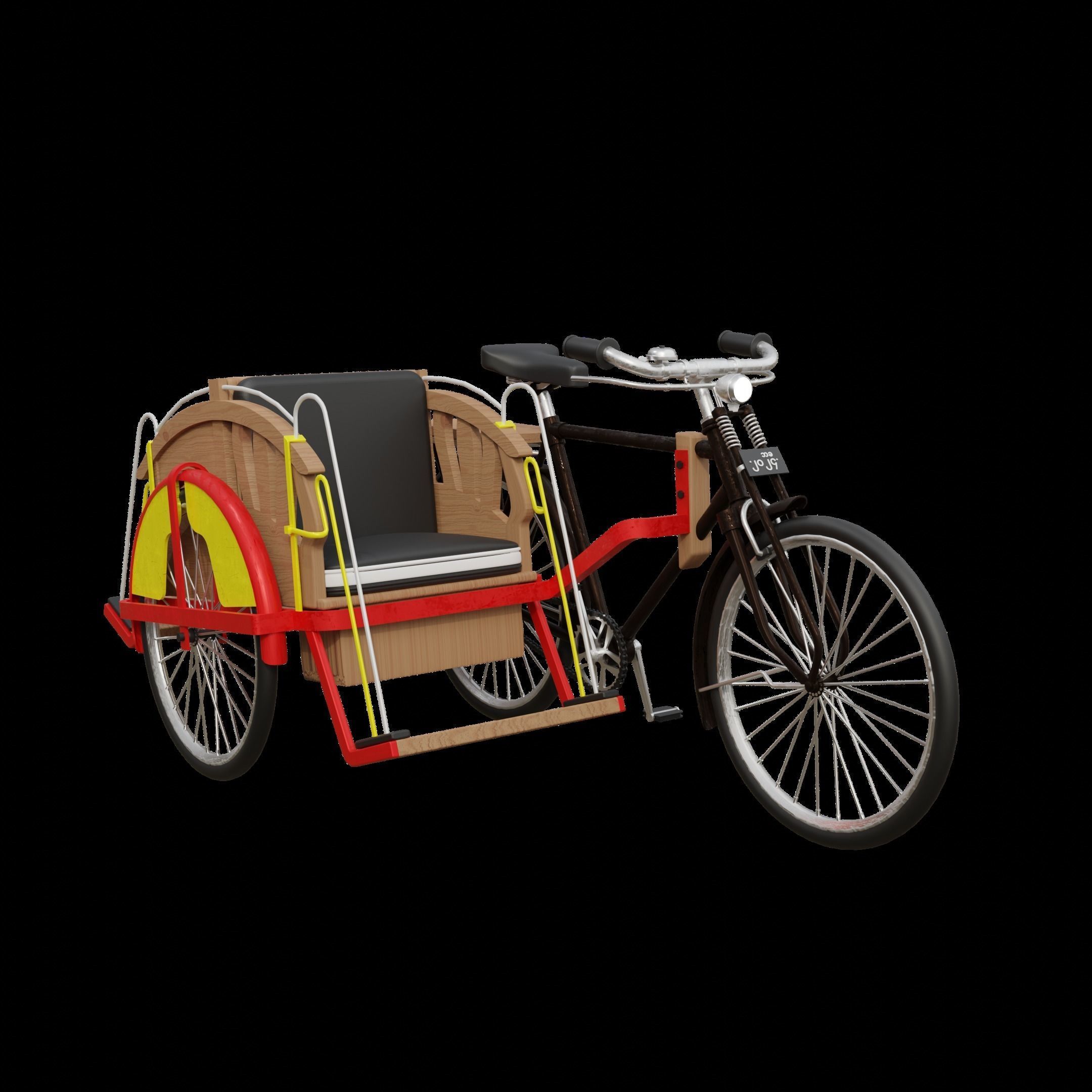 burmese trishaw 3D model | CGTrader