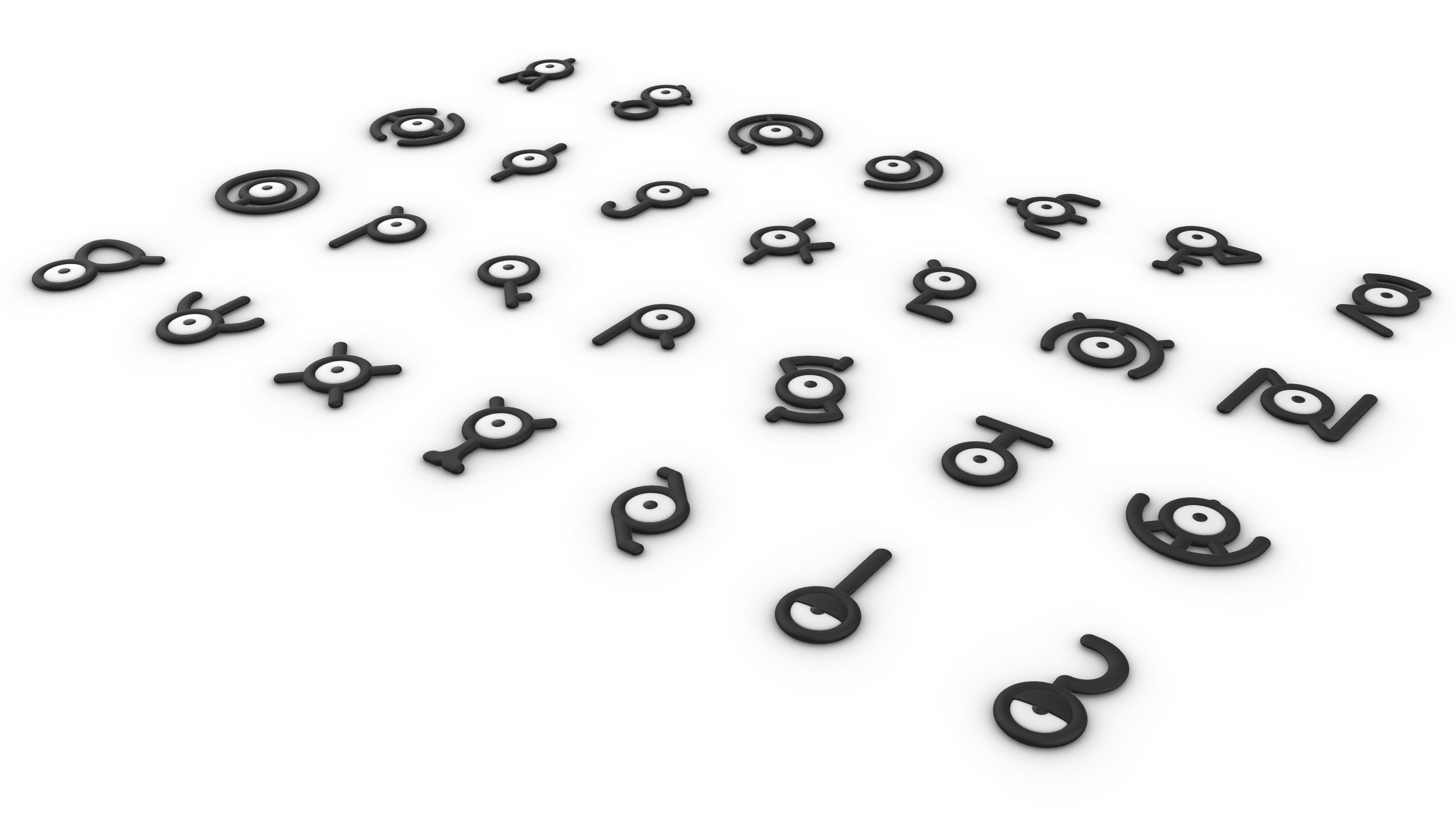 Pokemon Unown set 3D model 3D printable | CGTrader