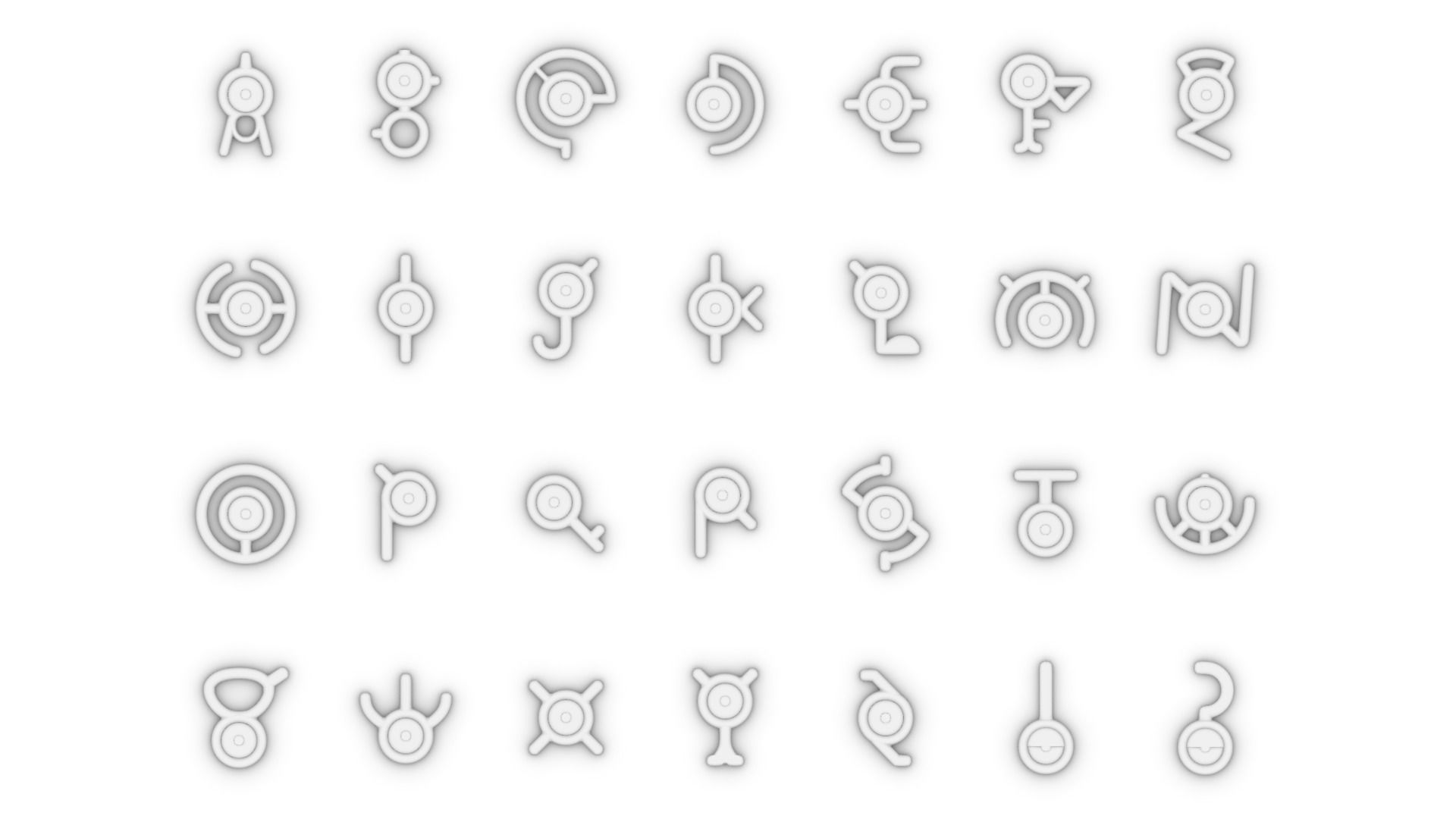 Pokemon Unown set 3D model 3D printable | CGTrader