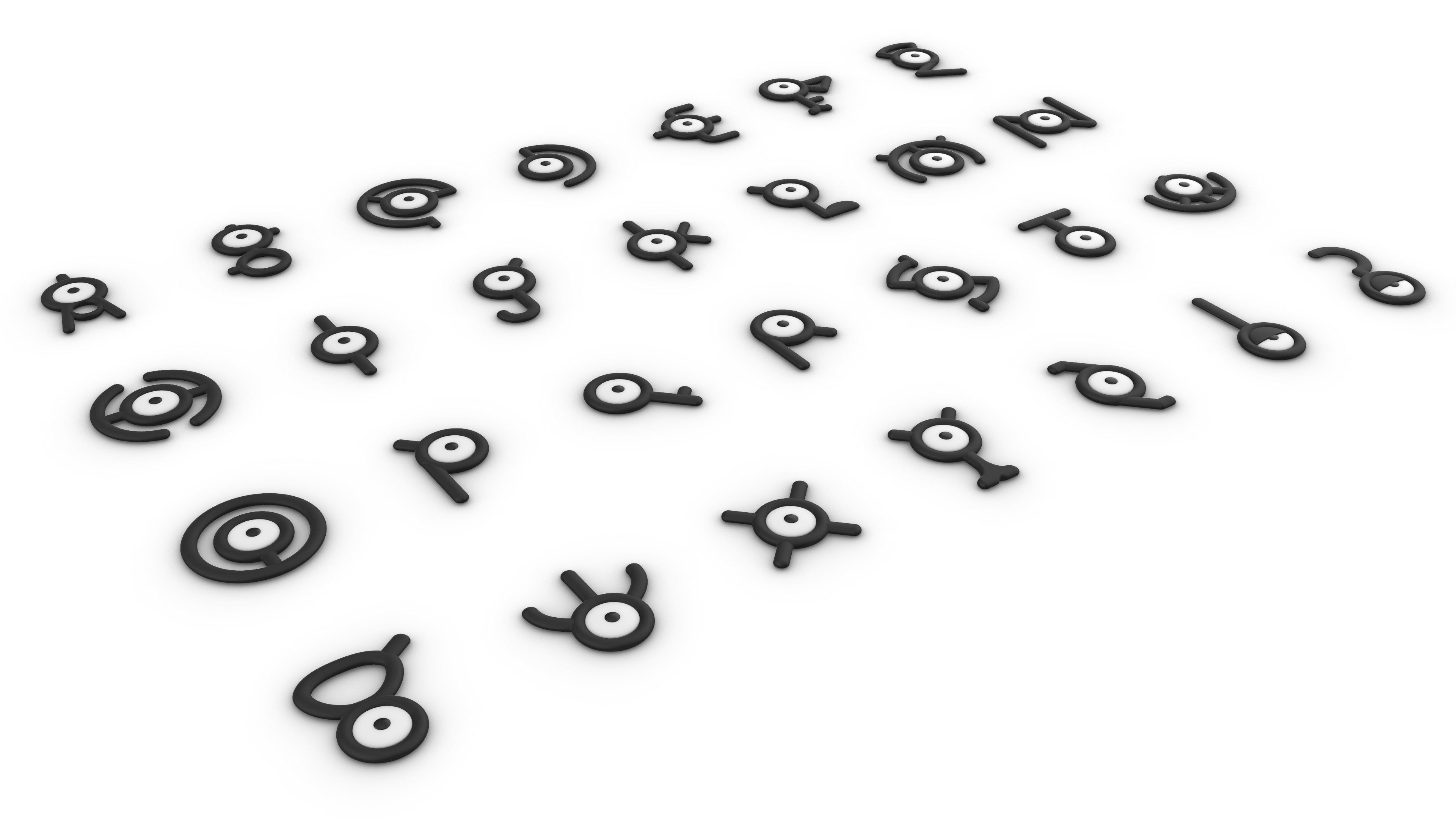 Pokemon Unown set 3D model 3D printable | CGTrader