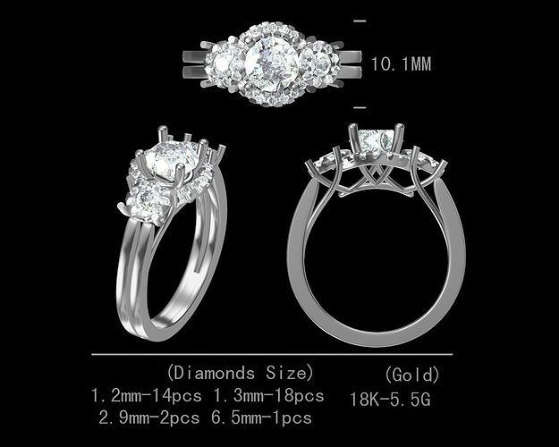 engagement diamond ring for women and girls 3D model 3D printable ...